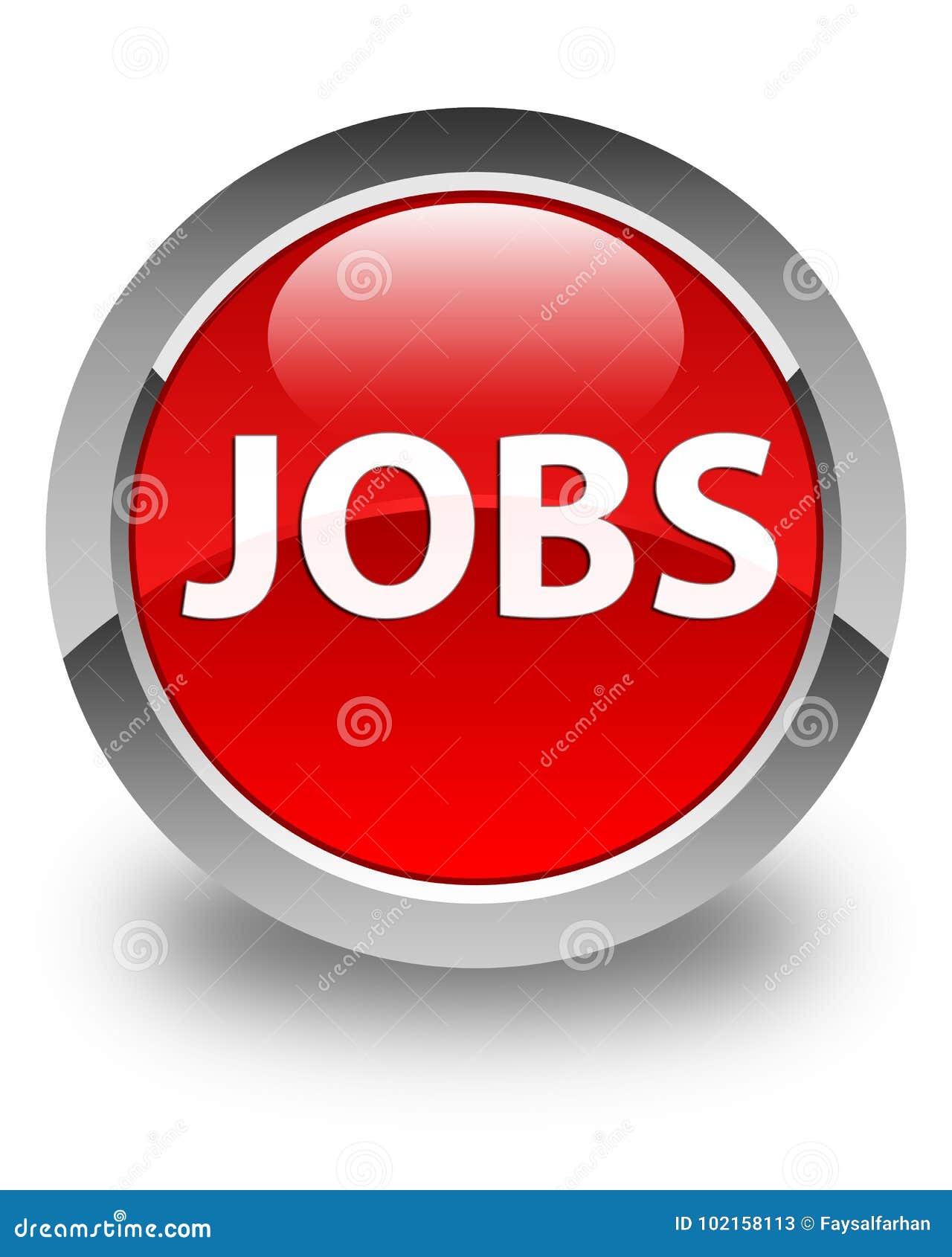 Jobs Glossy Red Round Button Stock Illustration - Illustration of ...
