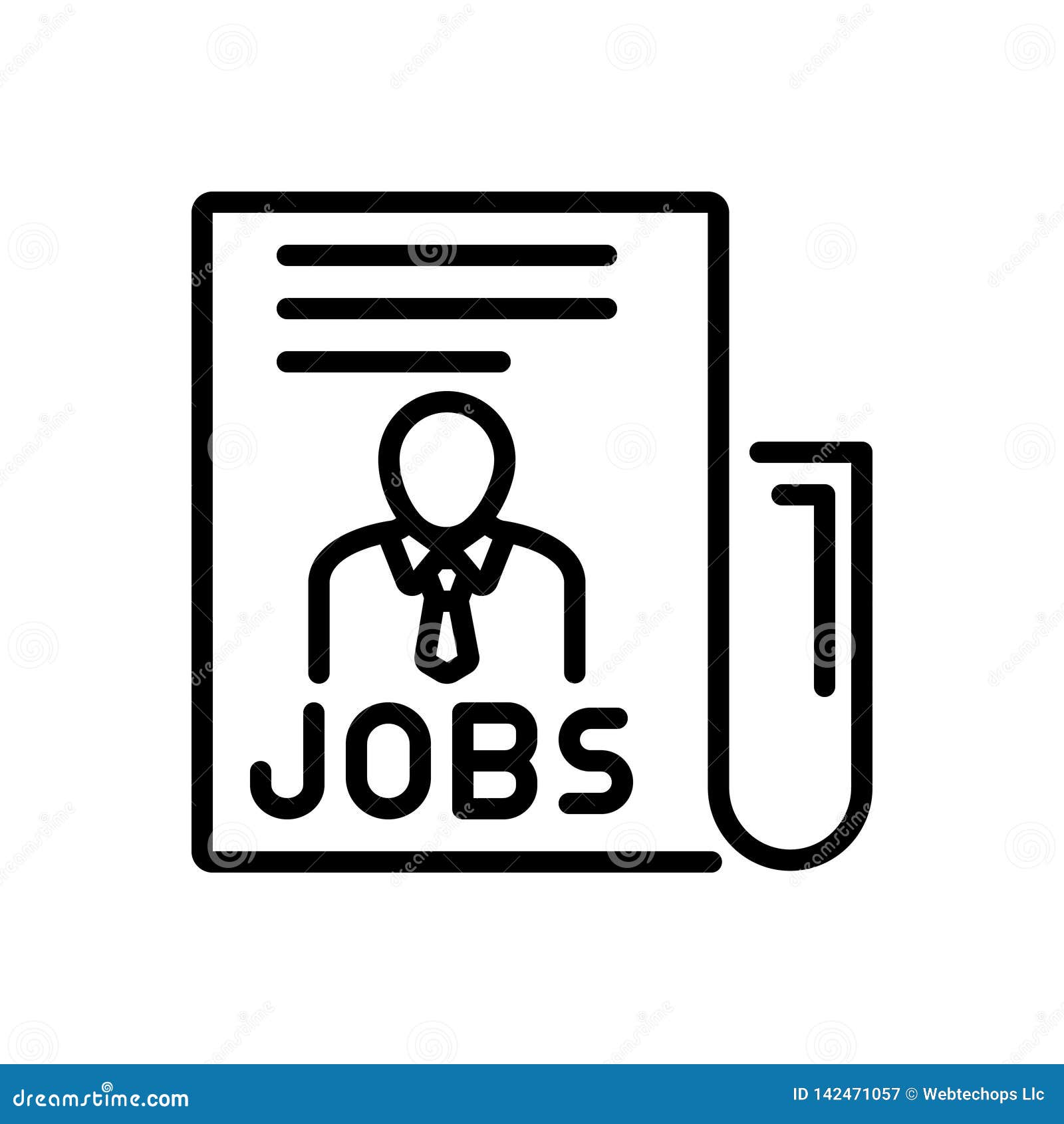 Black Line Icon for Jobs, Task and Office Stock Vector - Illustration ...