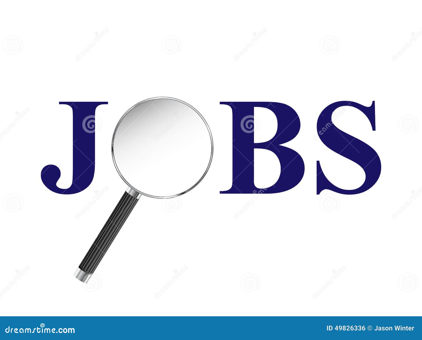 Jobs Magnifying Glass stock vector. Illustration of hire - 49826336