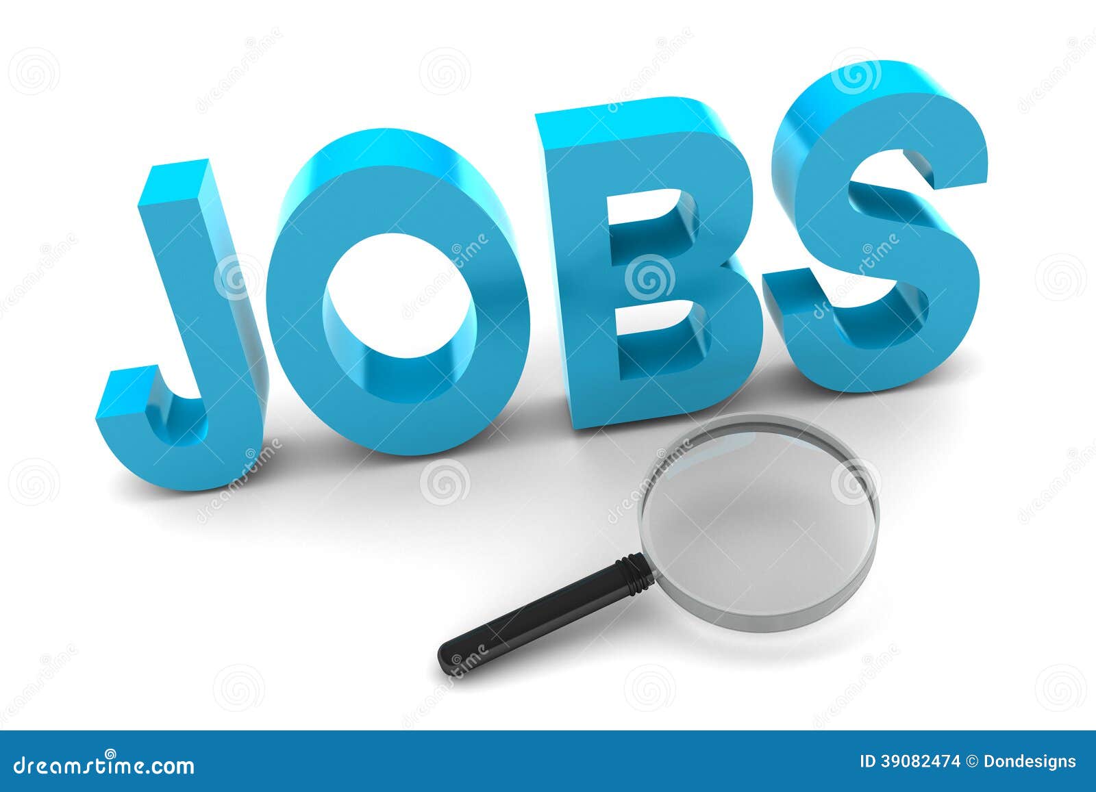 Jobs and Magnifying Glass stock illustration. Illustration of science ...