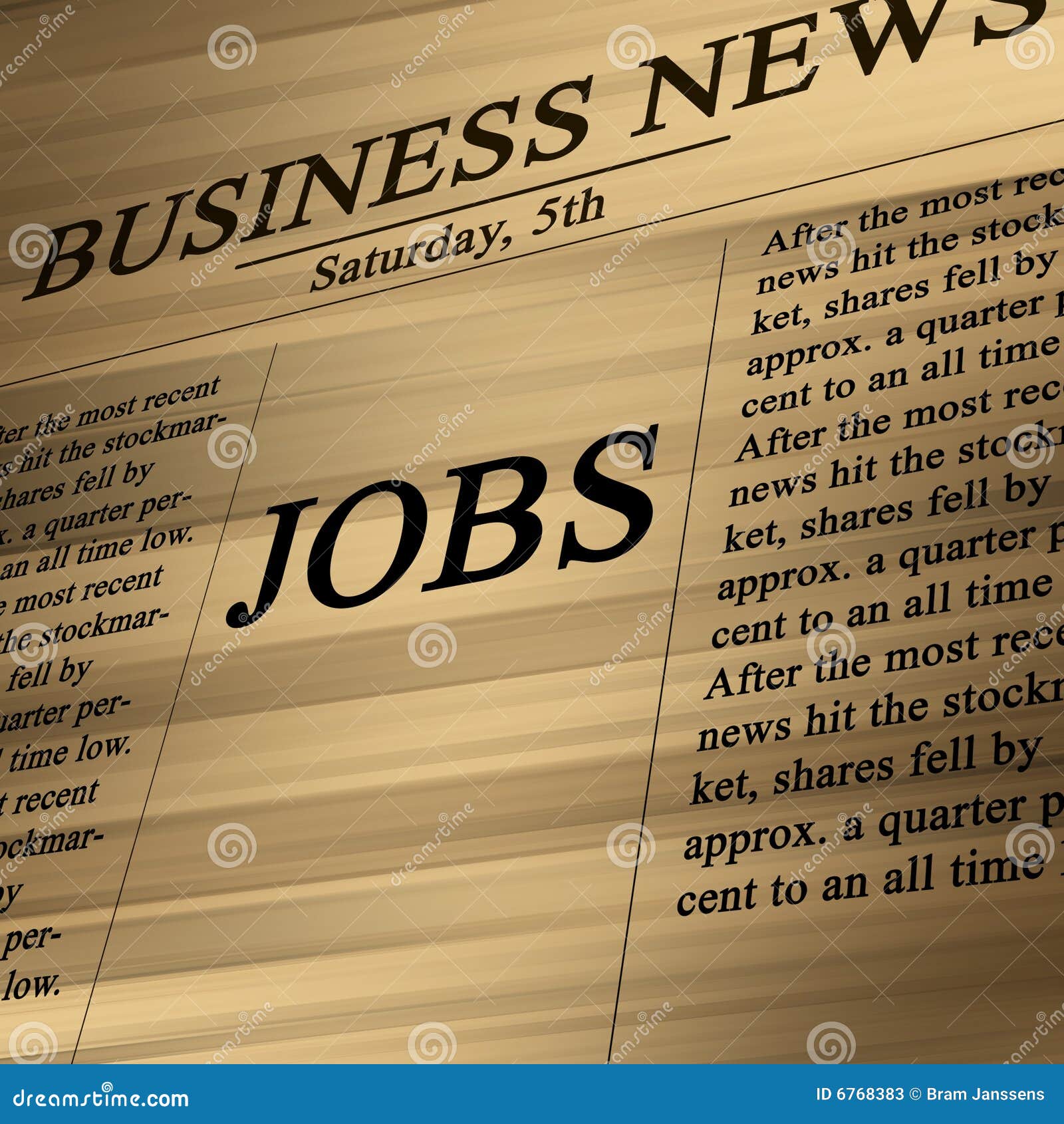 Jobs in the news paper stock illustration. Illustration of news - 6768383