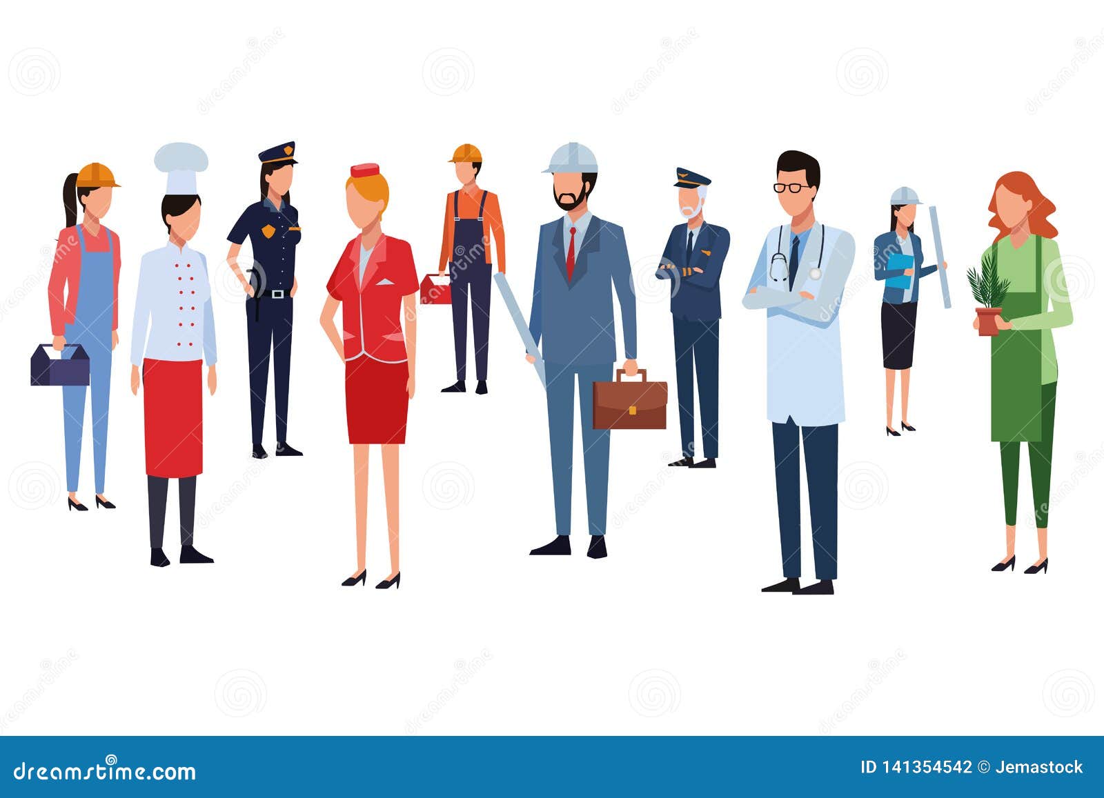 Jobs and Professions Avatar Stock Vector - Illustration of industrial ...