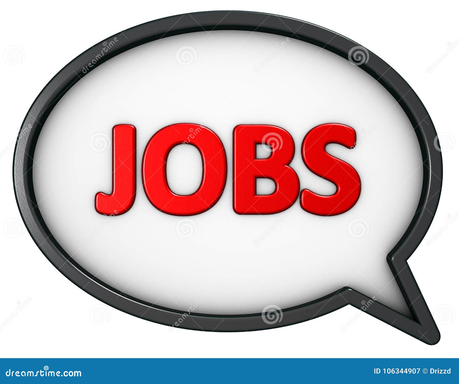 Jobs speech bubble stock illustration. Illustration of offer - 106344907