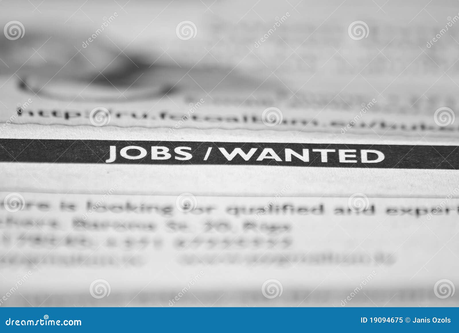 Jobs/Wanted stock image. Image of customer, print, focus - 19094675