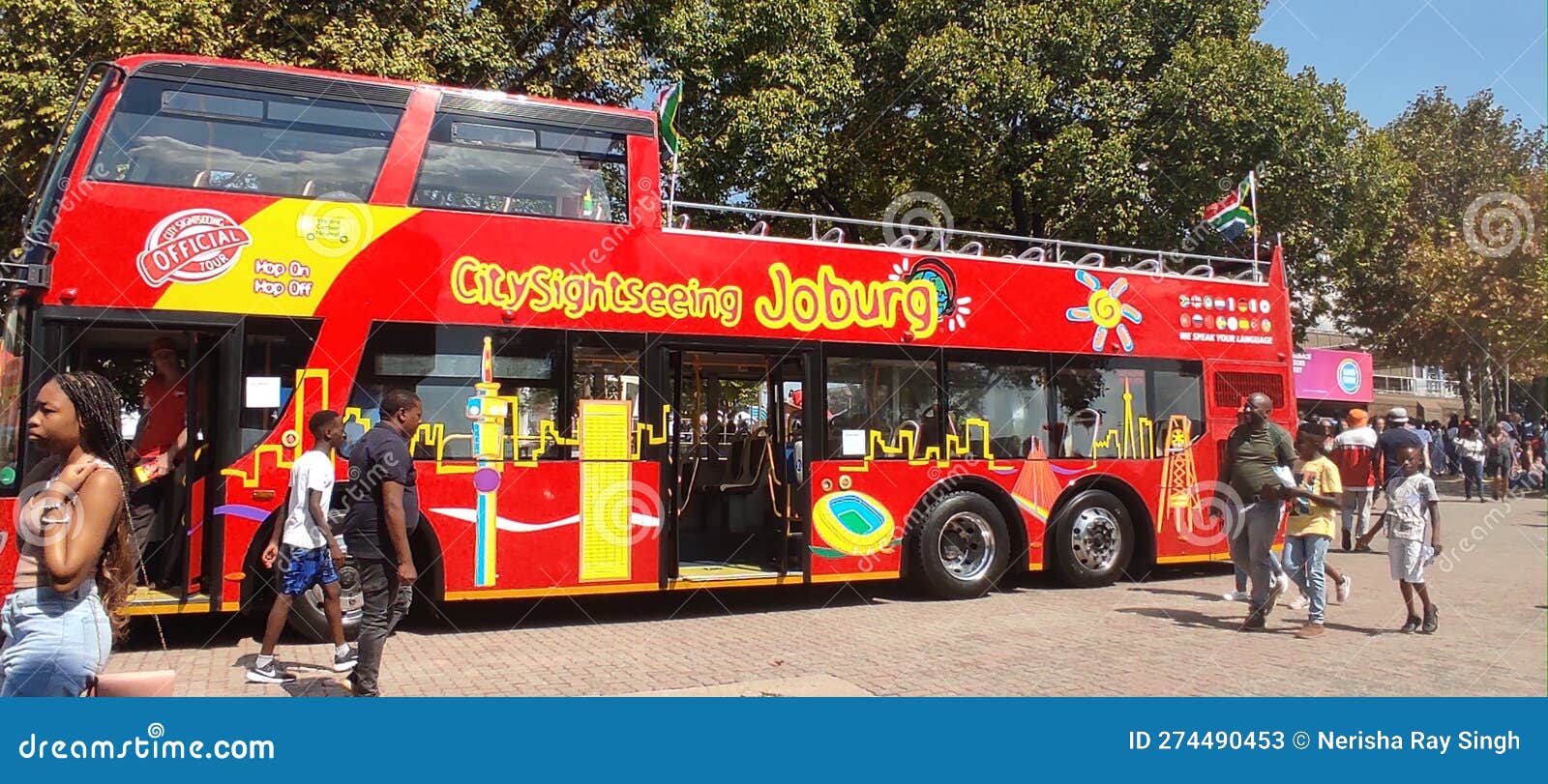 Joburg City Sightseeing Red Bus Editorial Stock Photo - Image of sunny ...