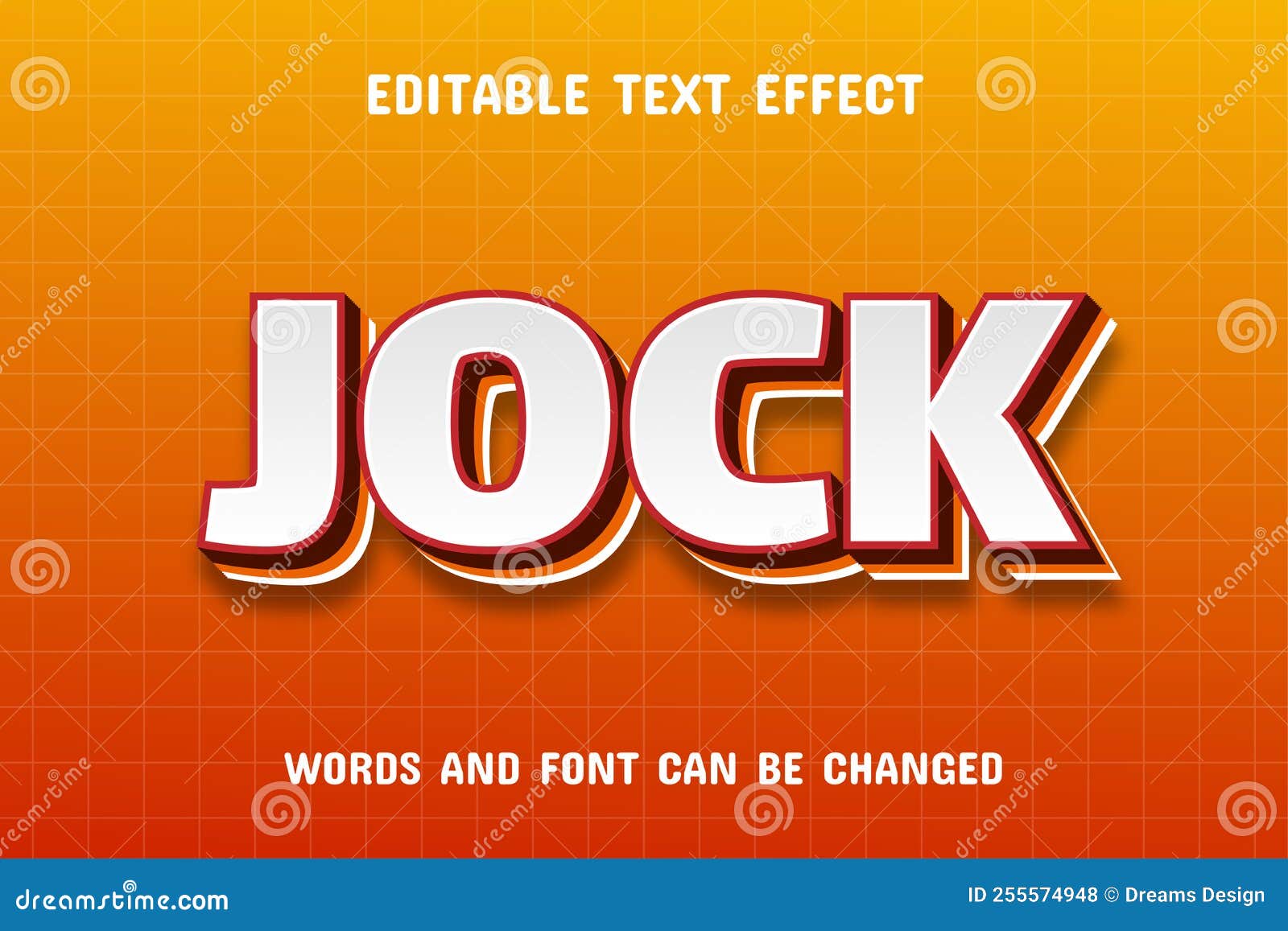 Jock gradient text effect stock vector. Illustration of player - 255574948