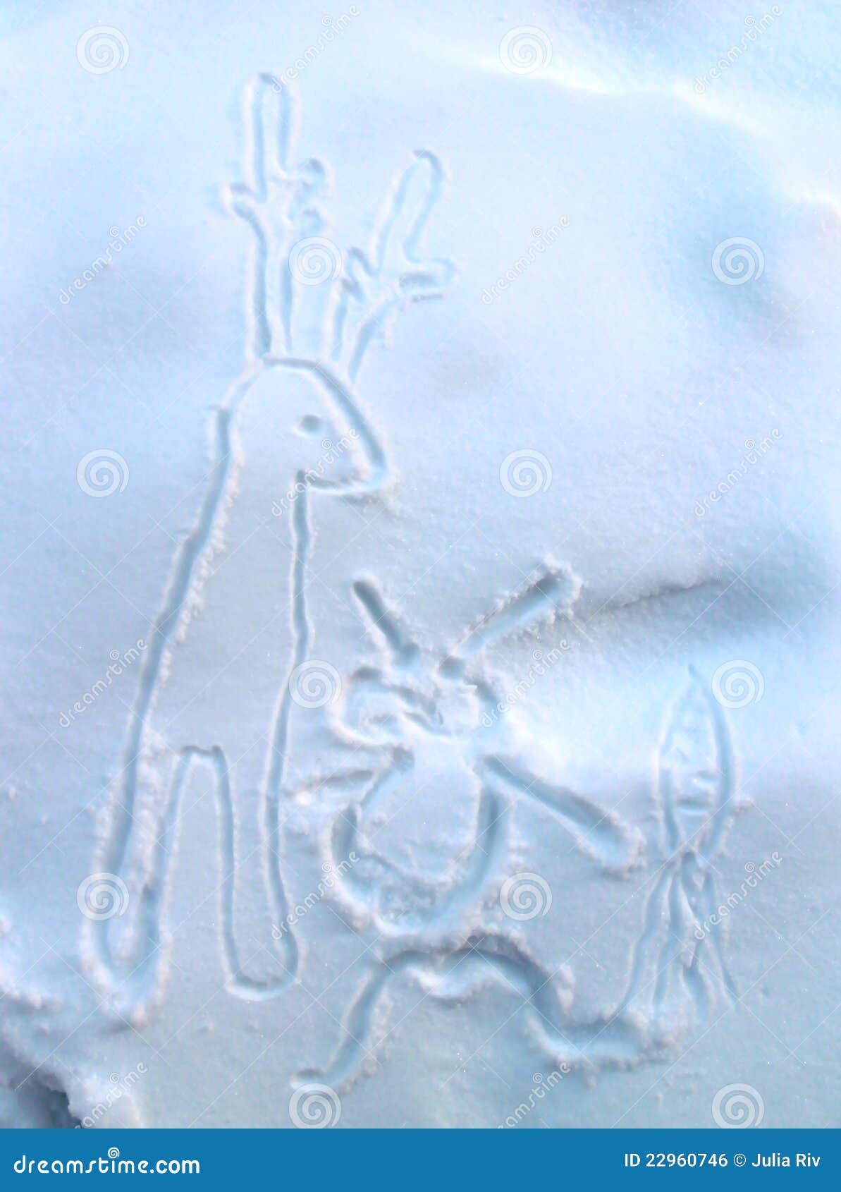 Jocular Drawing on the Snow Stock Photo - Image of blimy, pretty: 22960746