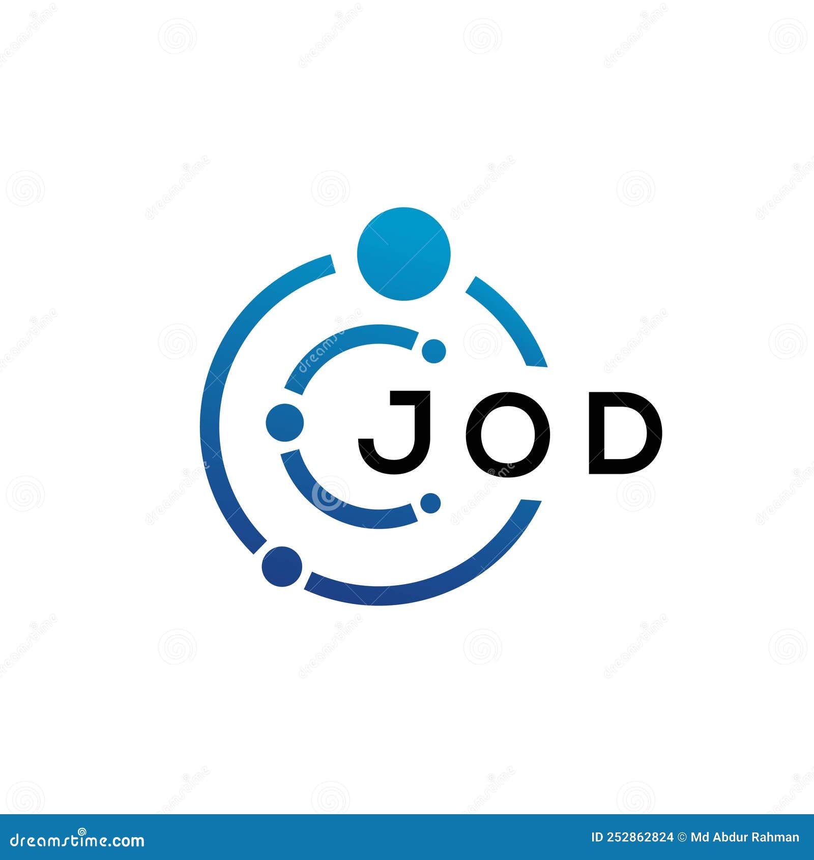 JOD Letter Technology Logo Design On White Background. JOD Creative ...