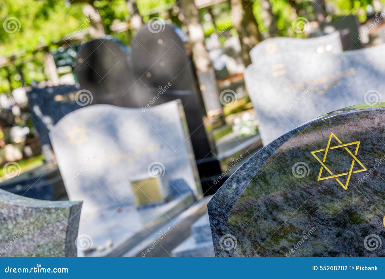 Jodenster op de grafsteen stock foto. Image of israël - 55268202