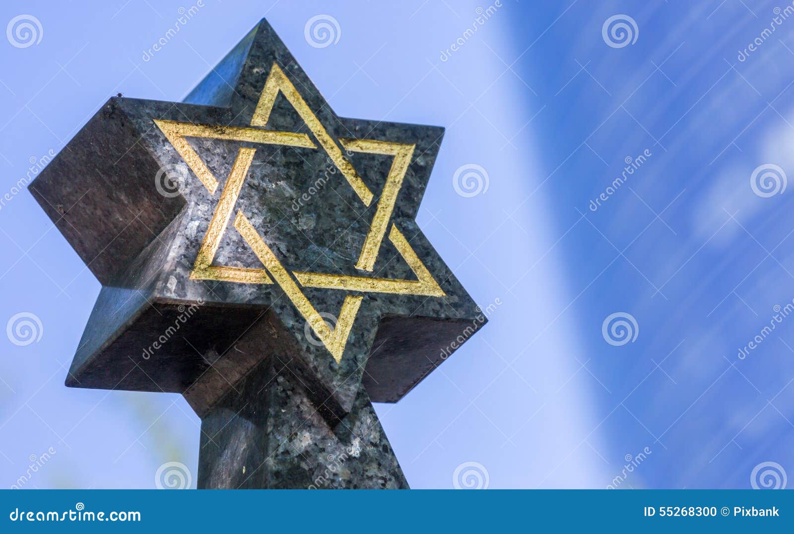 Jodenster op de grafsteen stock foto. Image of joods - 55268300