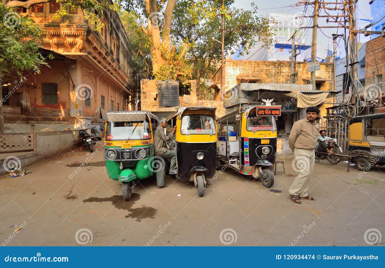Auto Rickshaws Parked at the Side of the Road. Editorial Stock Image ...