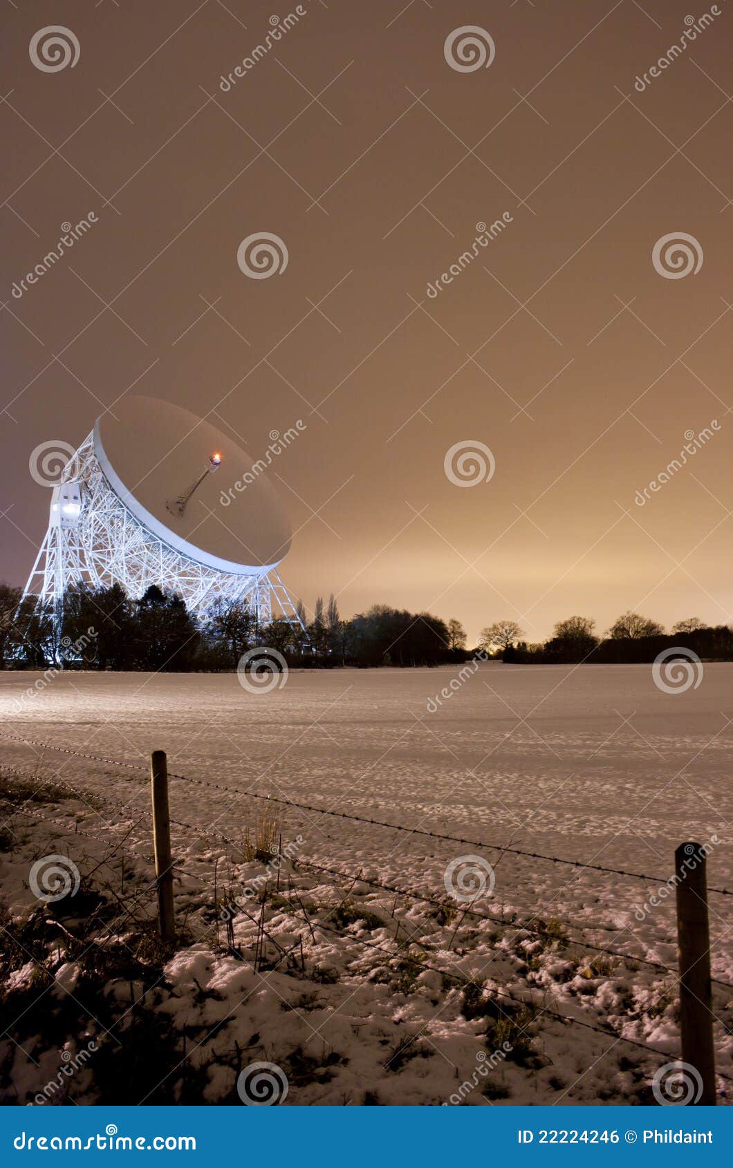 Jodrell Bank Satellite Dish at Night Stock Photo - Image of exposure ...