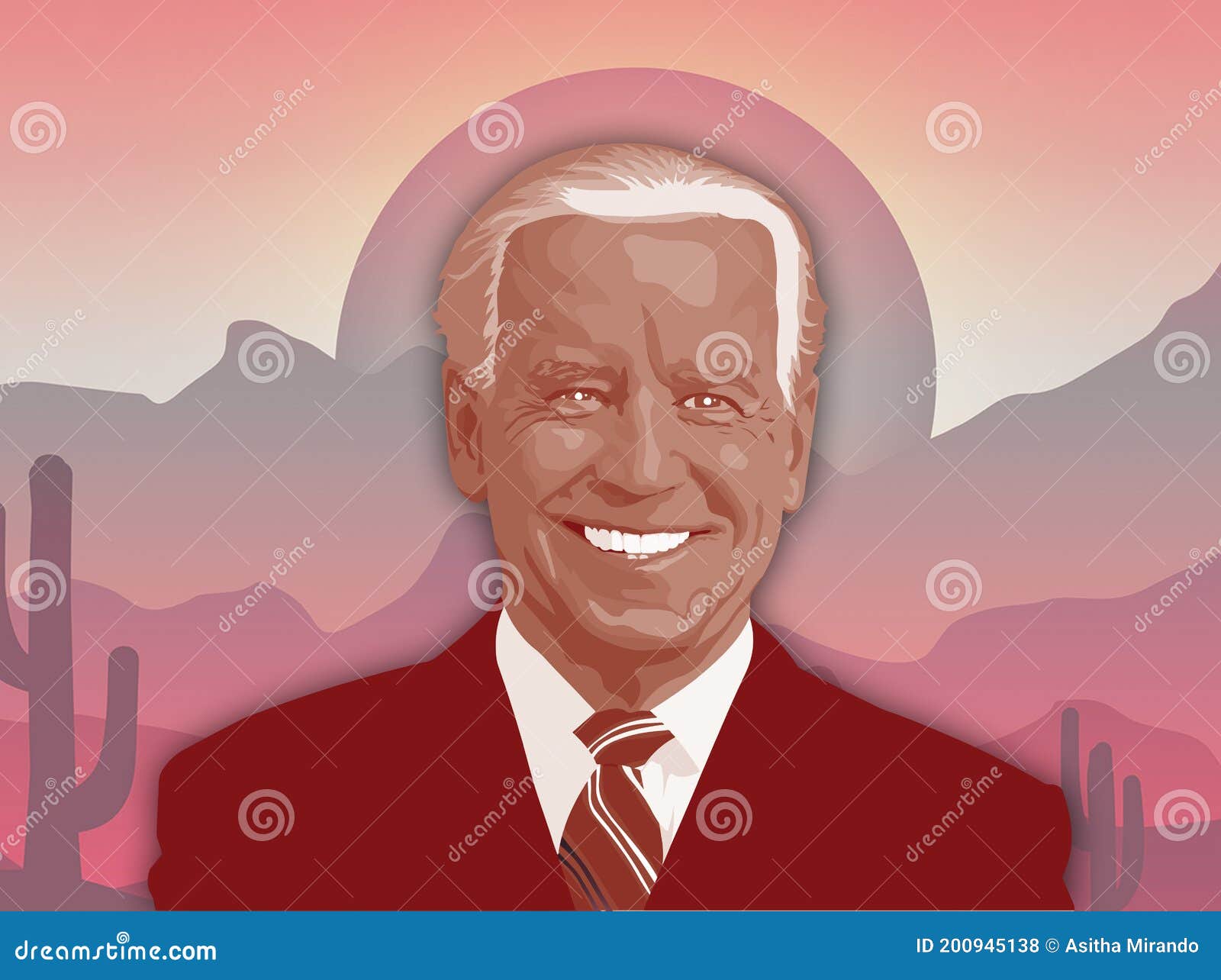 Joe Biden Vector Illustration with Landscape Editorial Stock Photo ...