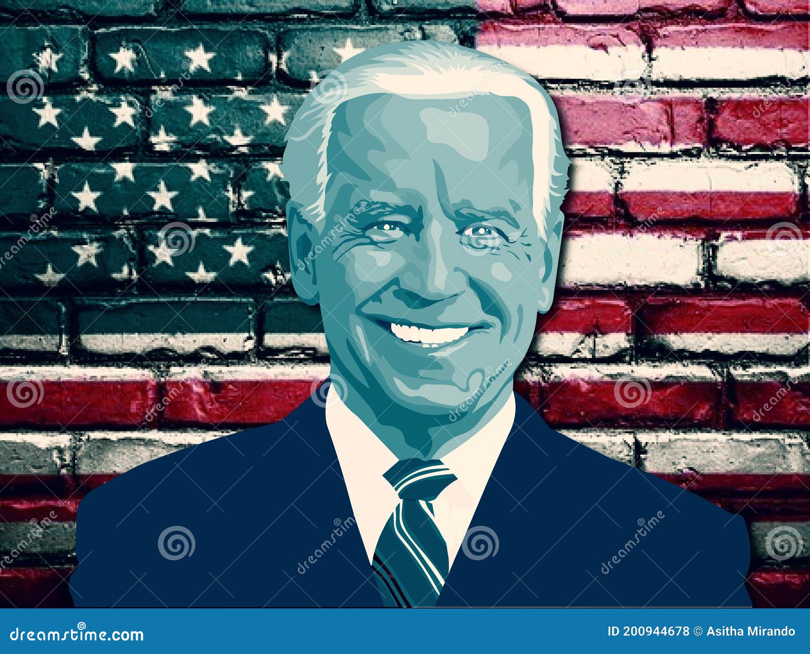 Joe Biden Vector Illustration Retro Editorial Stock Photo ...