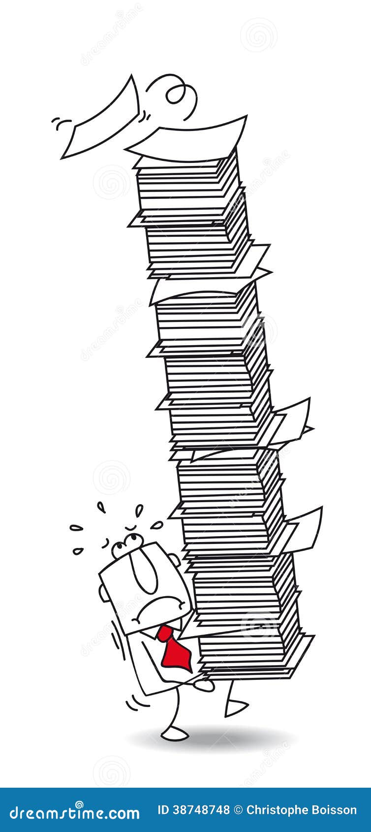 Joe the Businessman with His Paper Stack Stock Vector - Illustration of ...