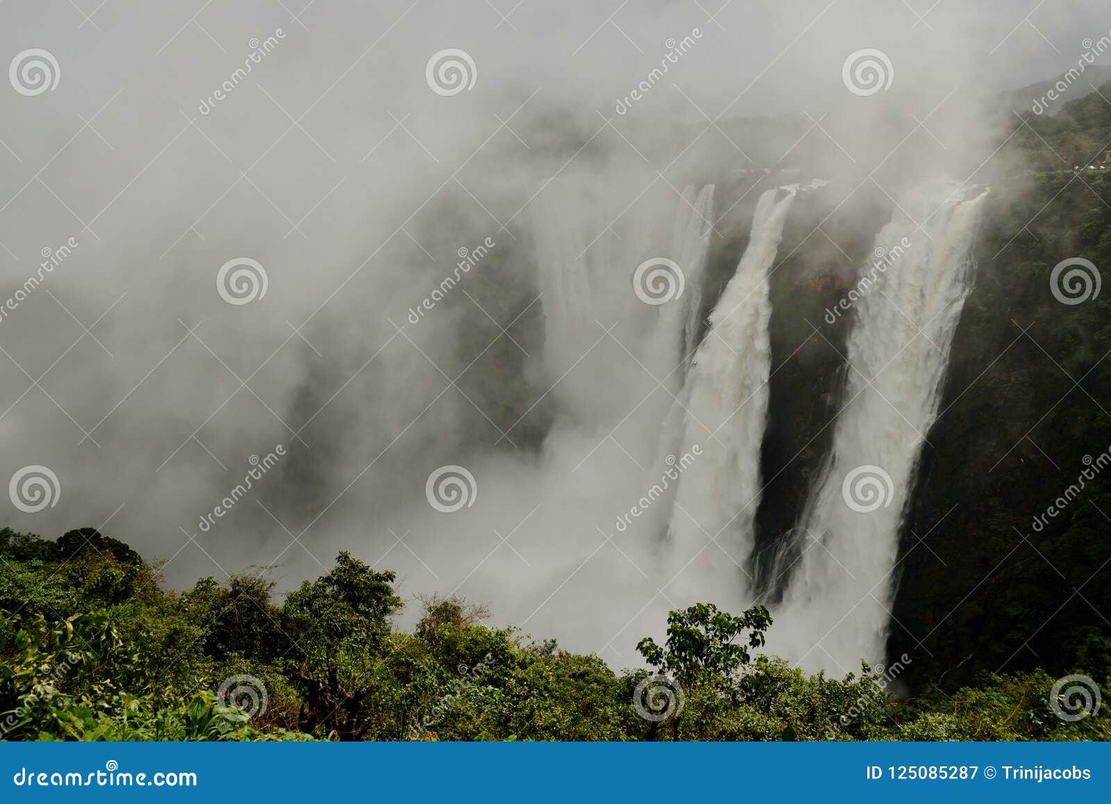 Jog Falls, Rocket Falls And Roarer Falls On Sharavathi River, In ...