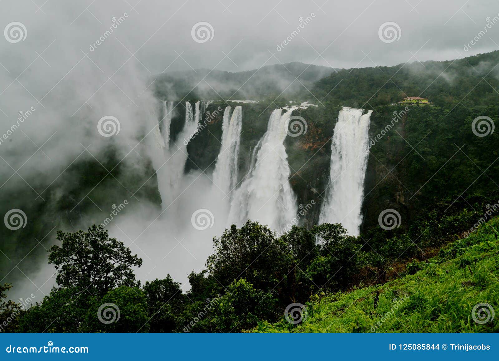 Jog Falls, Rocket Falls And Roarer Falls On Sharavathi River, In ...