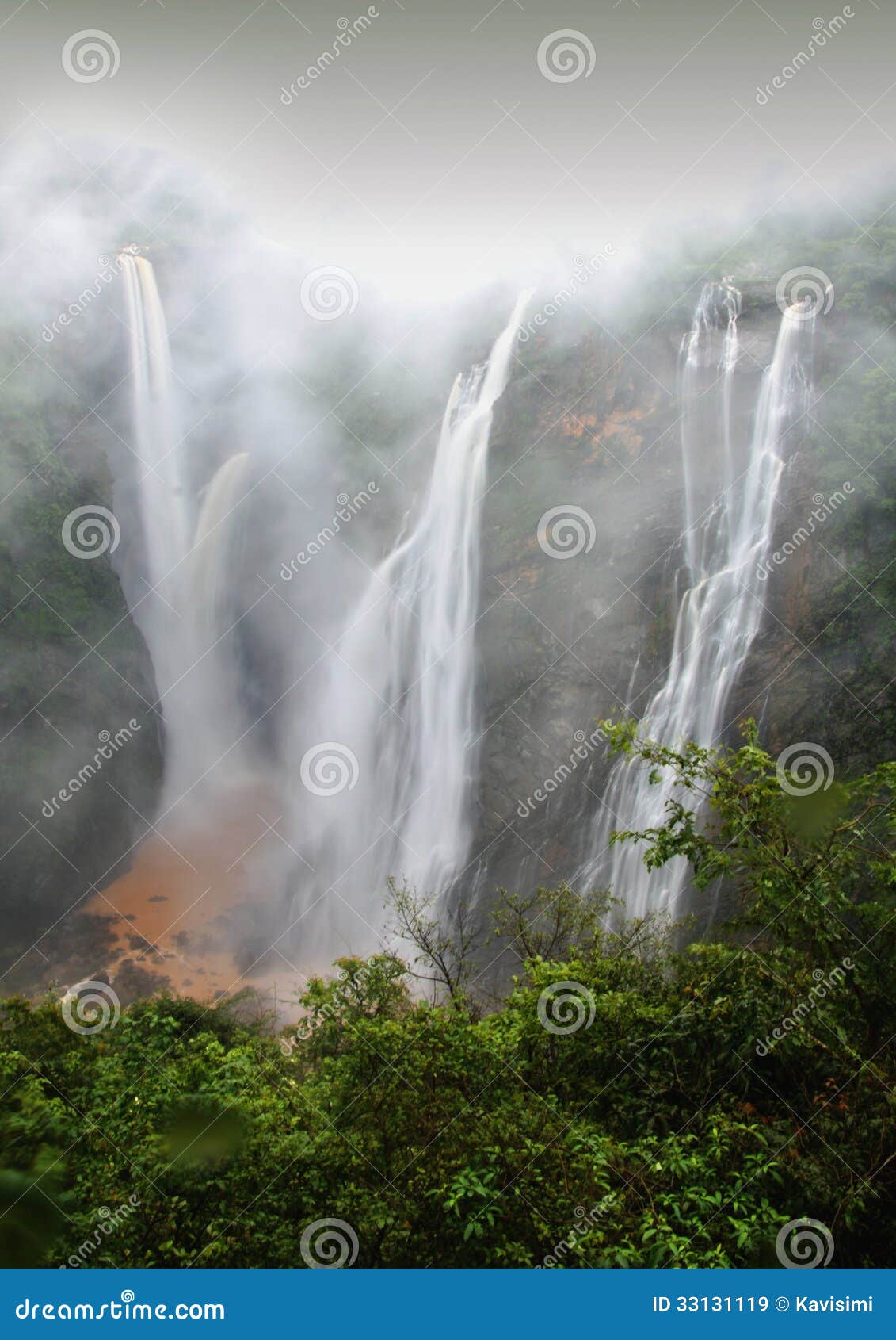 Jog Waterfall stock image. Image of fall, greenery, gundi - 33131119