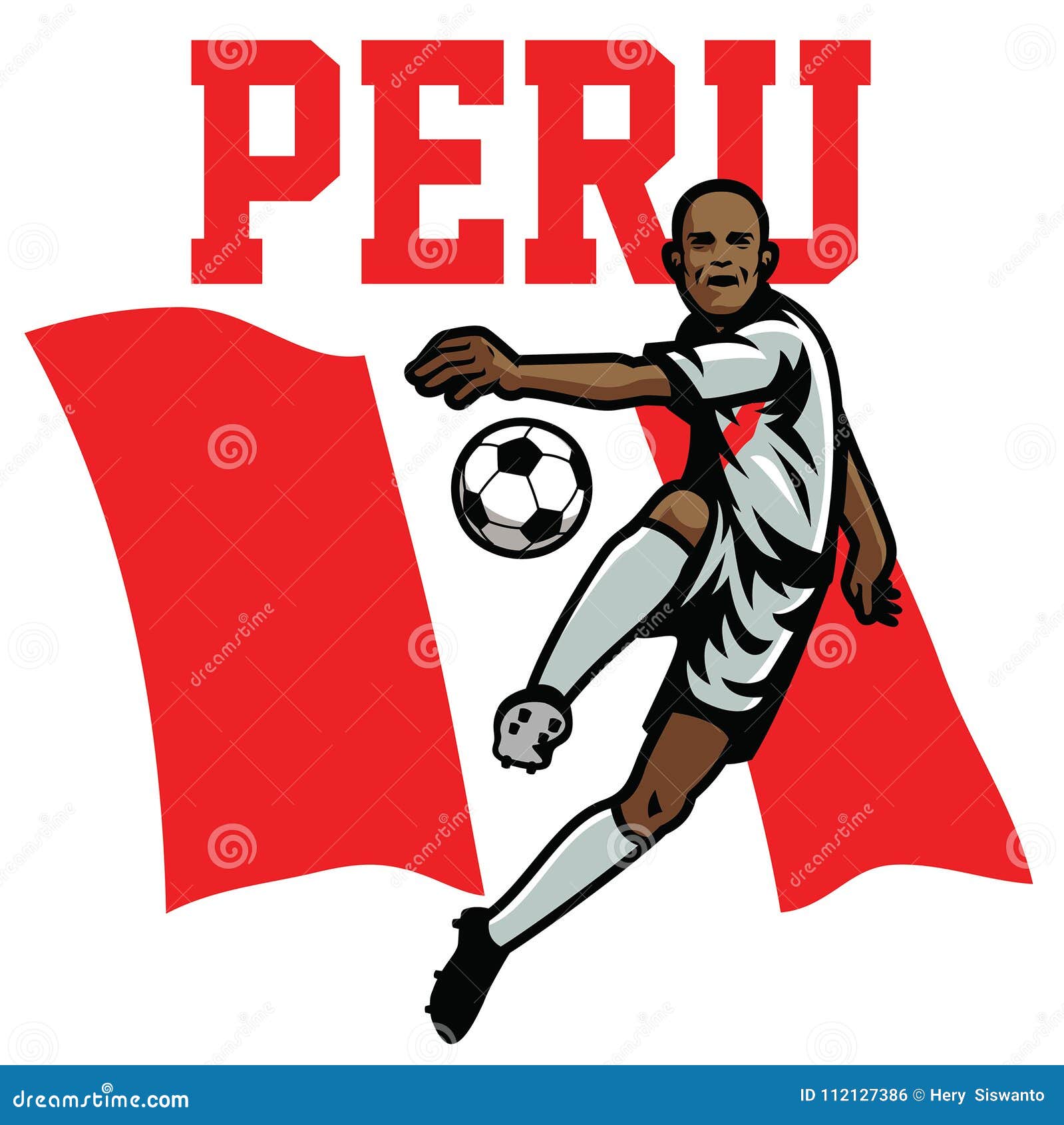 Jogador de futebol de peru ilustração do vetor. Ilustração de desenho ...
