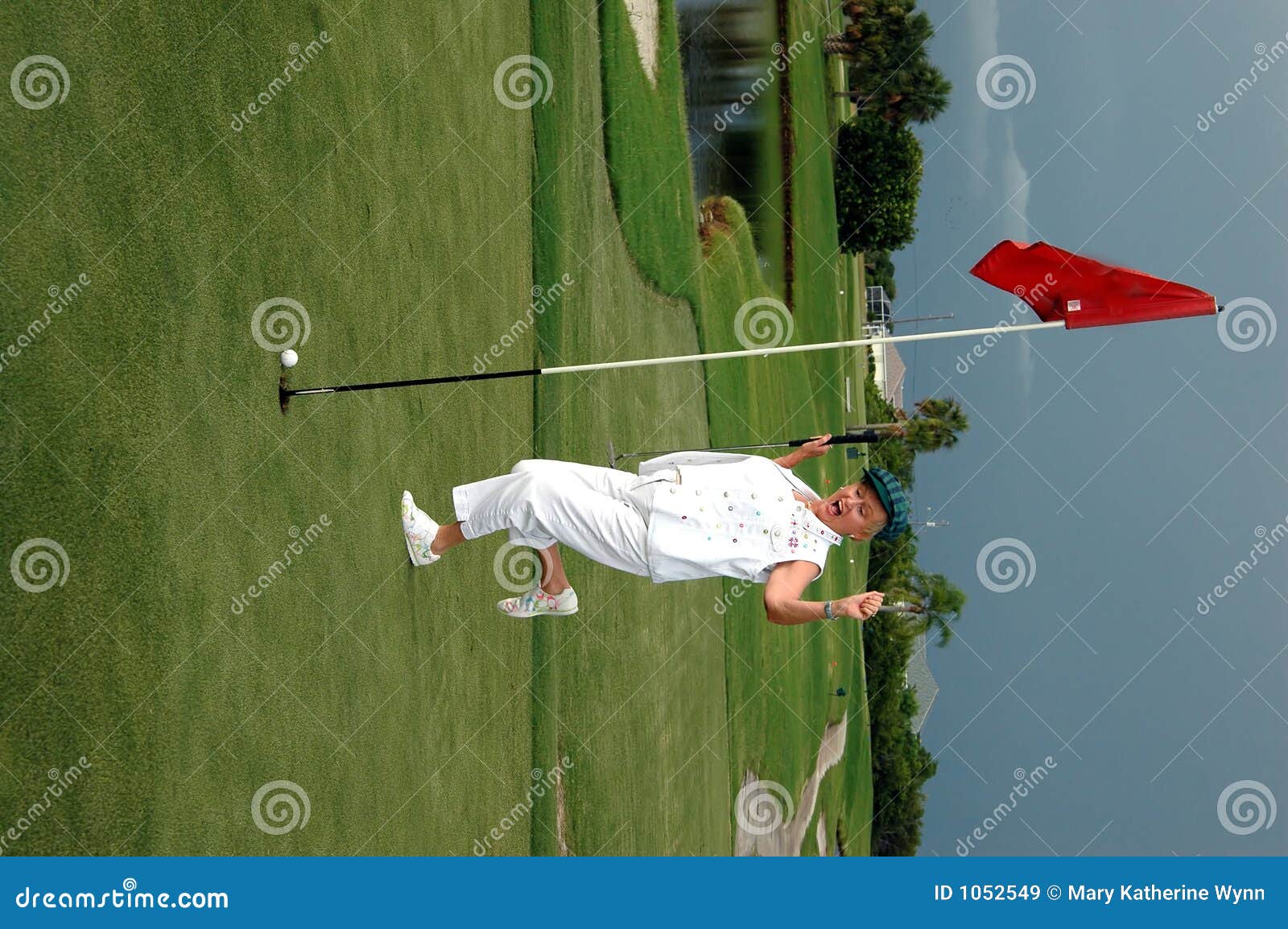 Jogador de golfe excitado imagem de stock. Imagem de velho - 1052549