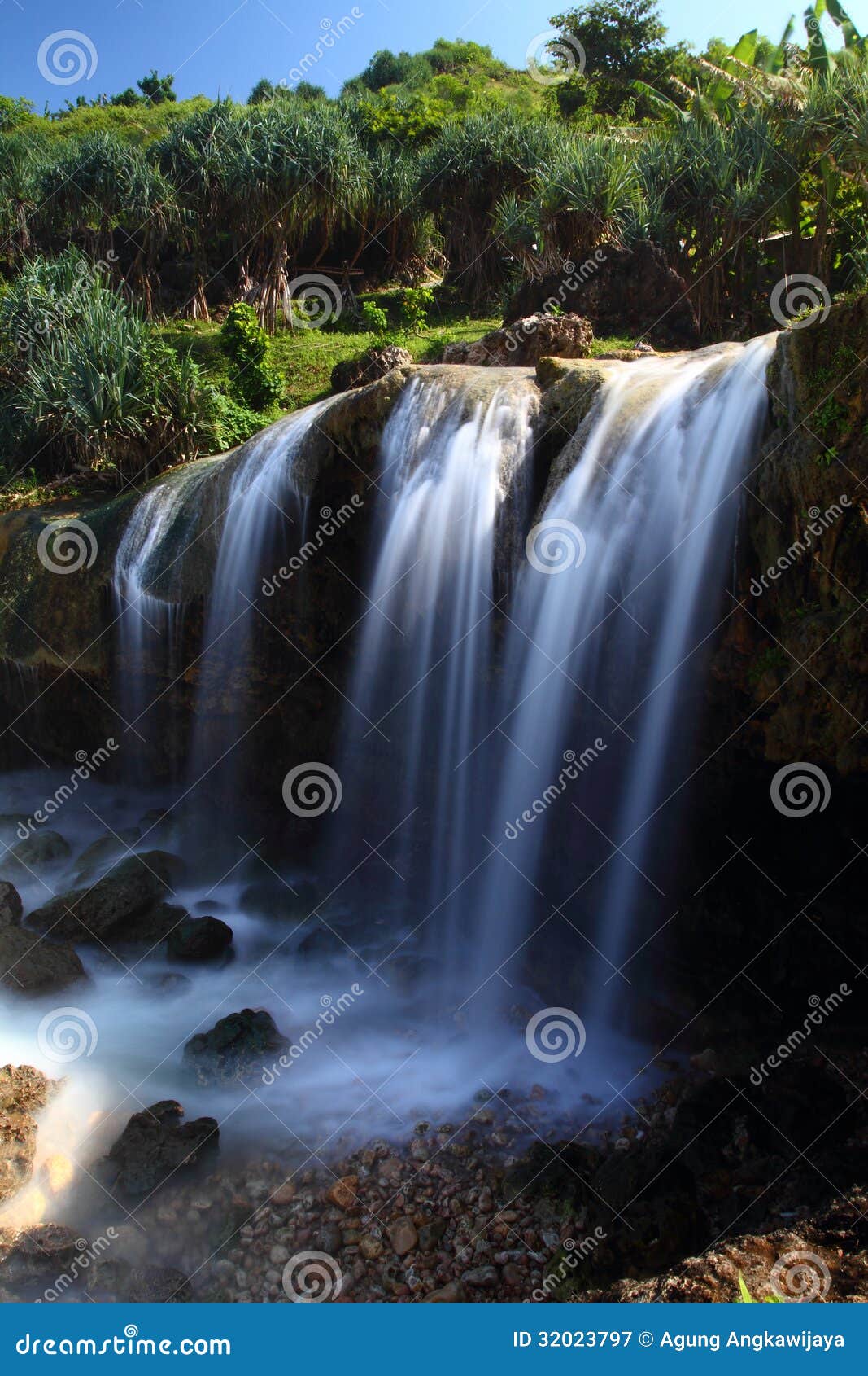 Jogan Waterfall Jogjakarta stock image. Image of magnificent - 32023797