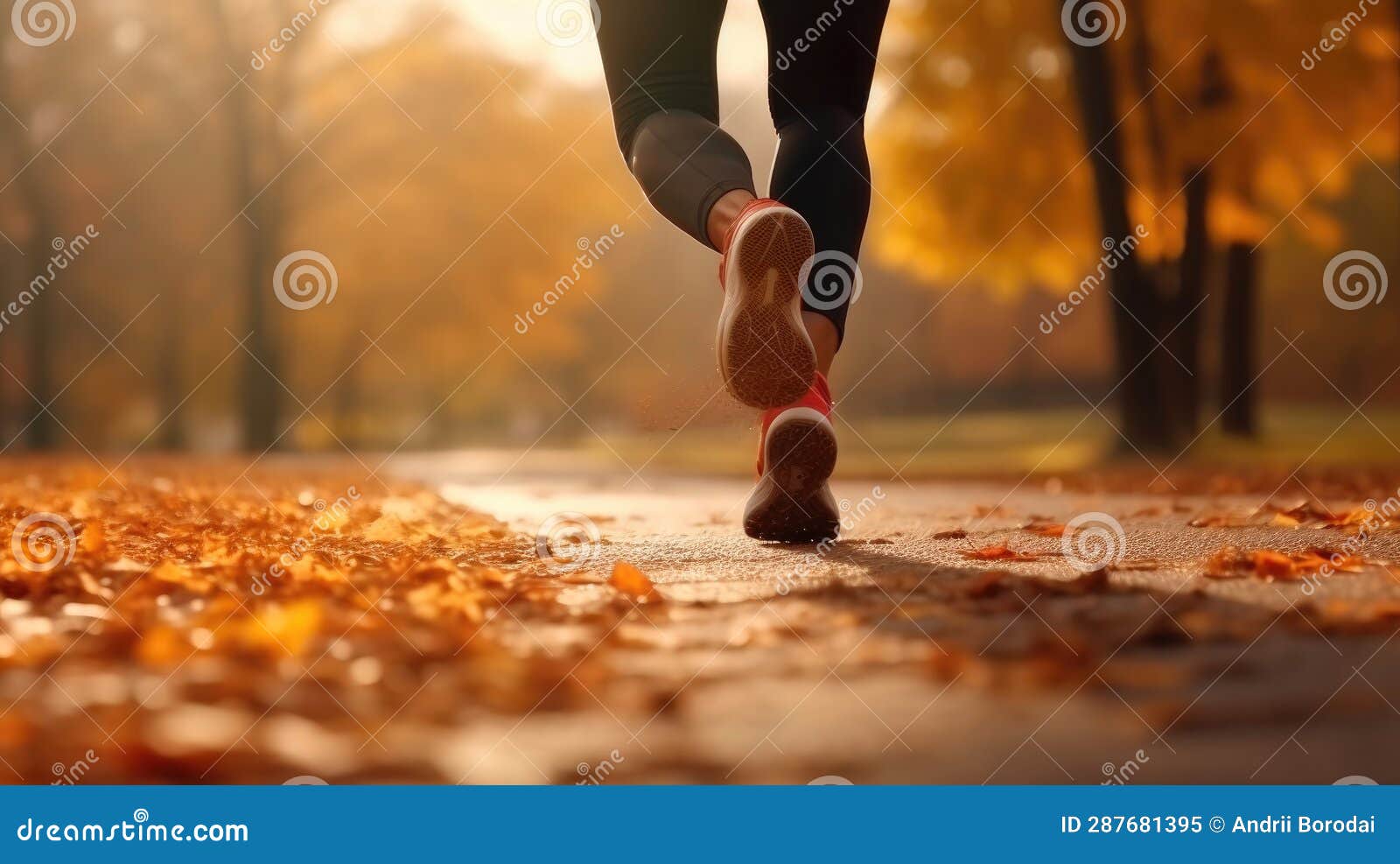 Jogger S Legs on a Fall Day. Stock Illustration - Illustration of ...