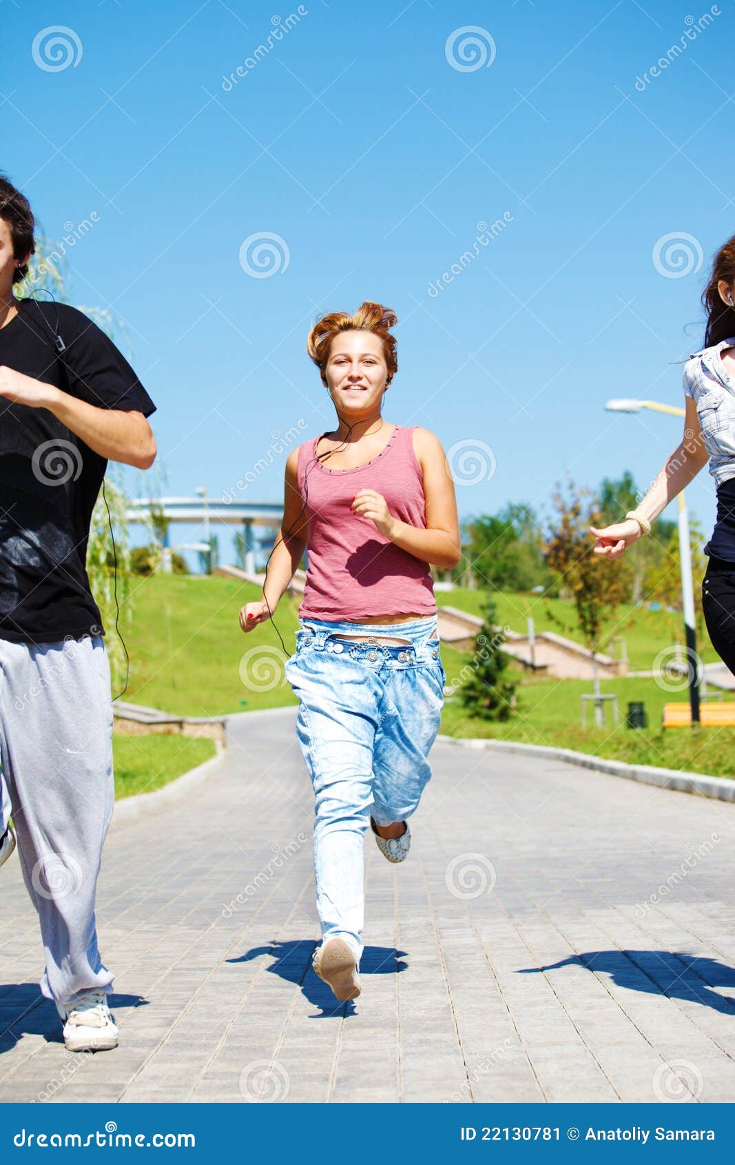 Jogging stock image. Image of kids, park, earphones, jump - 22130781