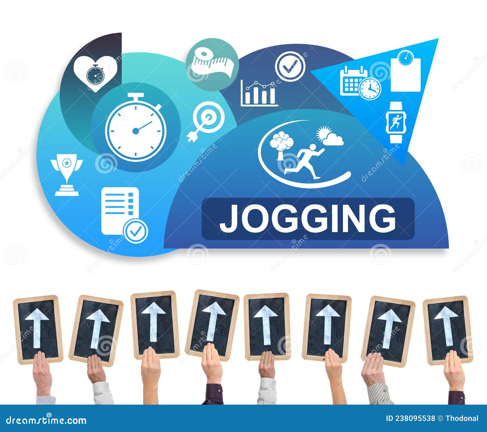 Jogging Concept on a Whiteboard Stock Photo - Image of exercising ...