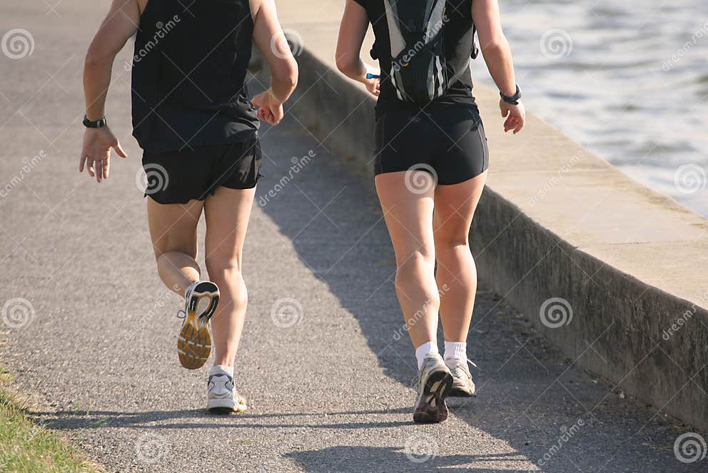 Jogging Couple Training Run Stock Image - Image of girl, marathon: 949061