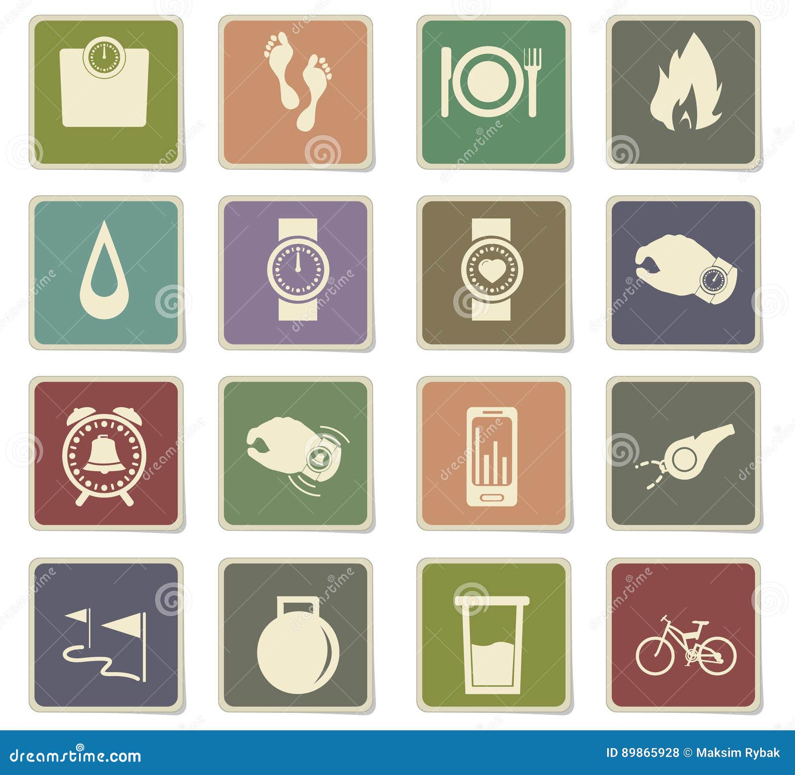 Jogging icon set stock illustration. Illustration of pulse - 89865928