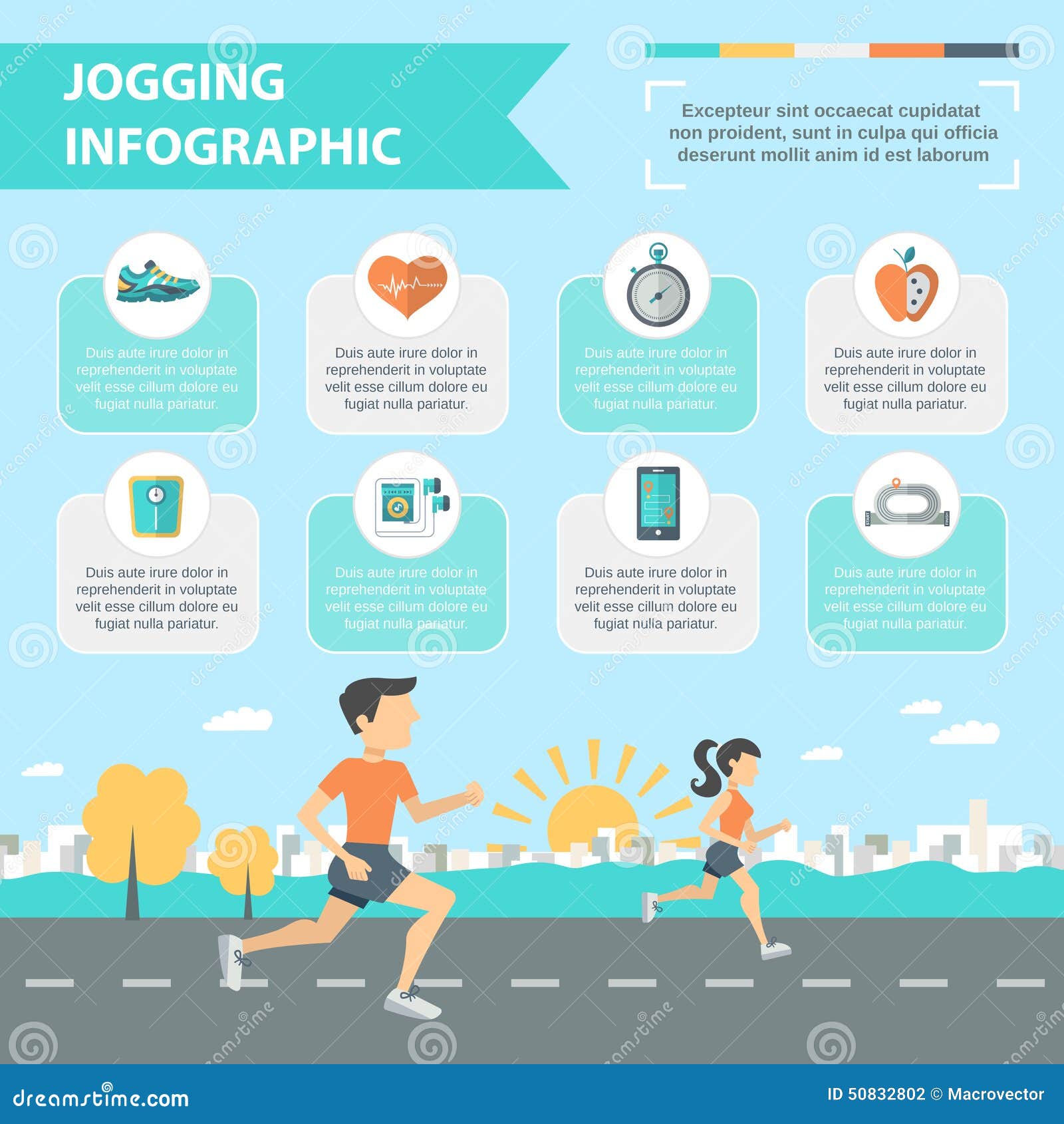 Jogging Infographics Set Stock Vector - Image: 50832802
