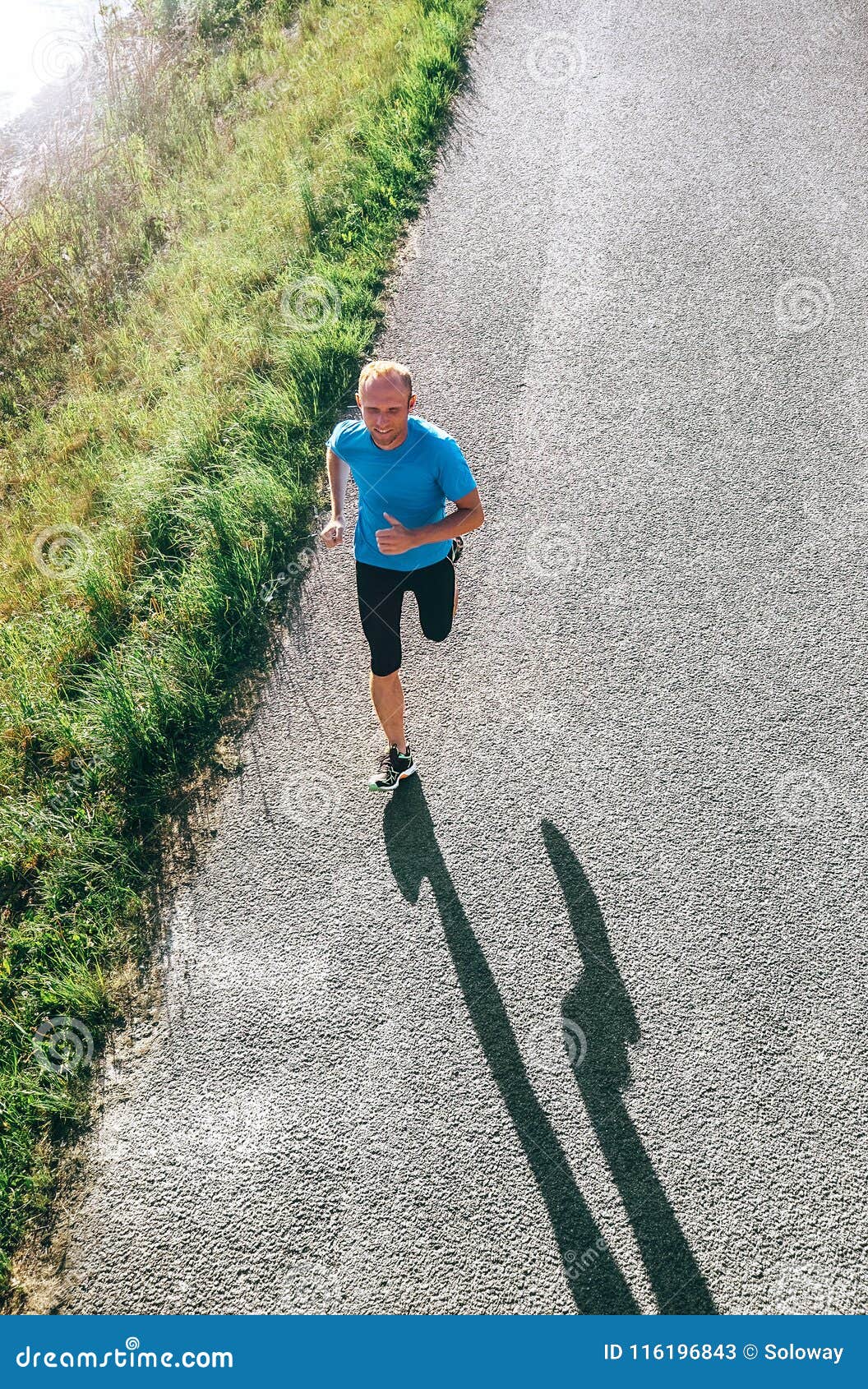 Jogging Man Top View Portrait Stock Image - Image of outdoor, nature ...