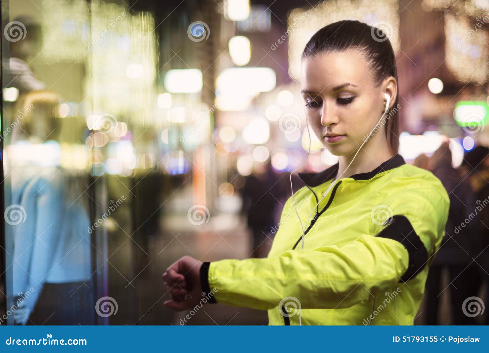 Jogging at night stock image. Image of energy, health - 51793155