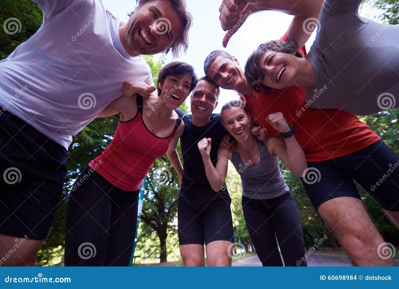 Jogging People Group Have Fun Stock Photo - Image of hands, health ...