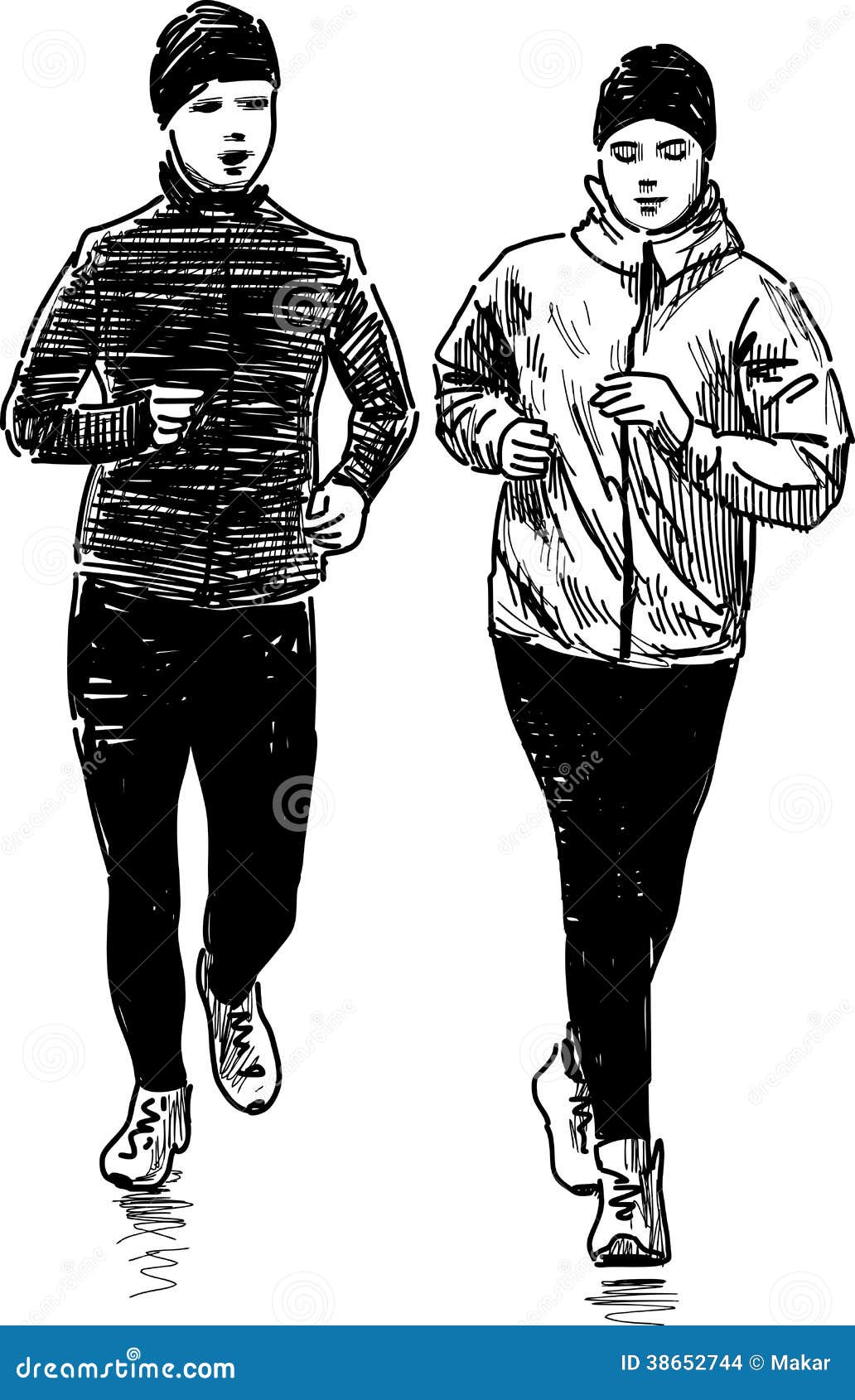 Jogging people stock vector. Illustration of persons - 38652744