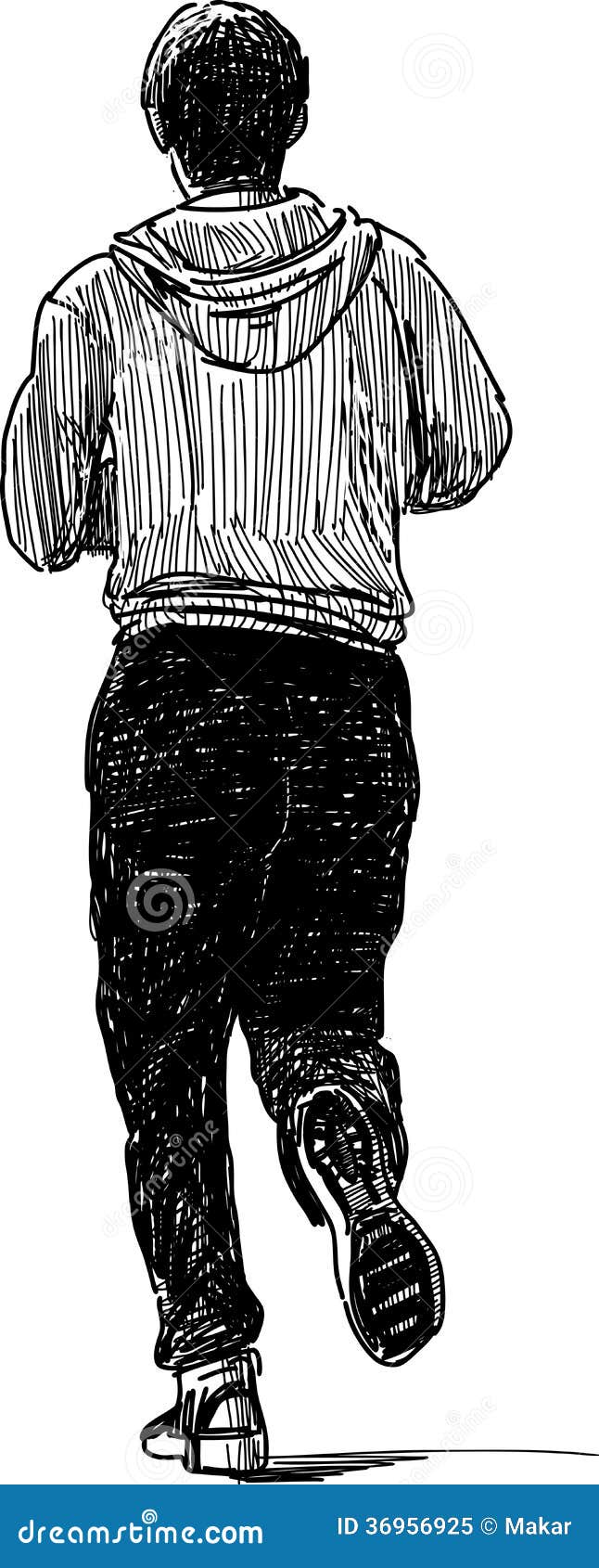 Jogging person stock vector. Illustration of sketch, modern - 36956925