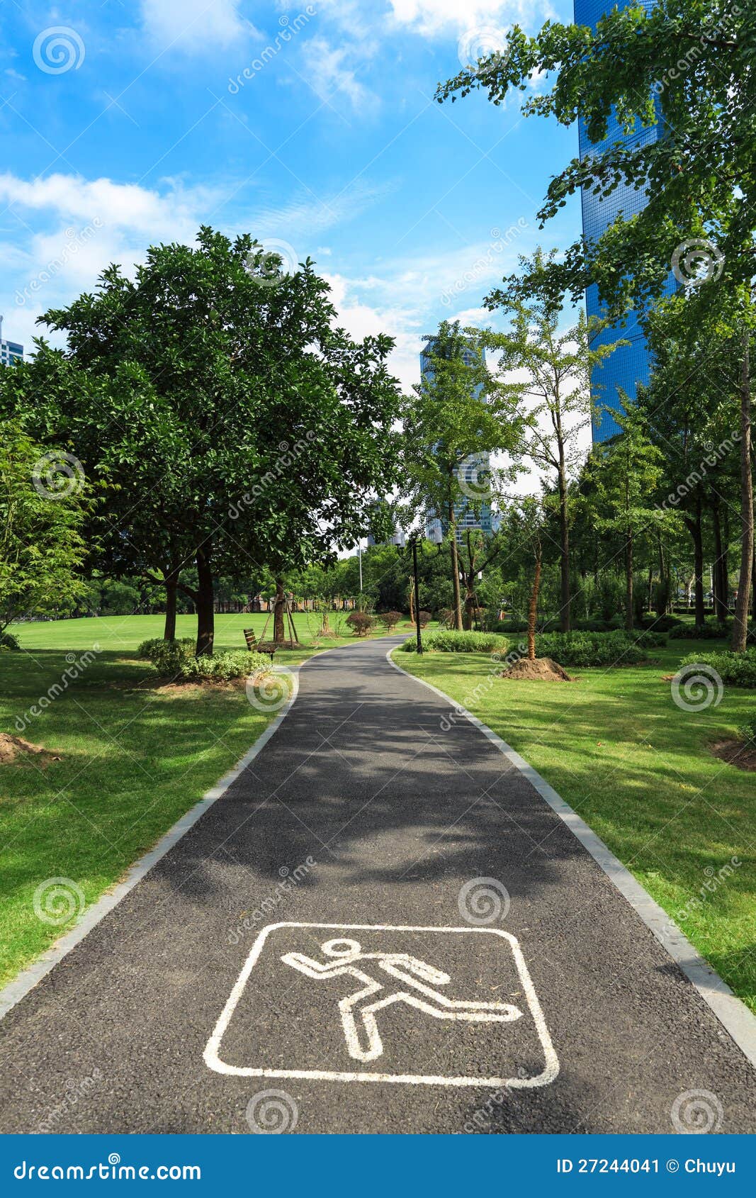 Jogging road in city park stock image. Image of environment - 27244041