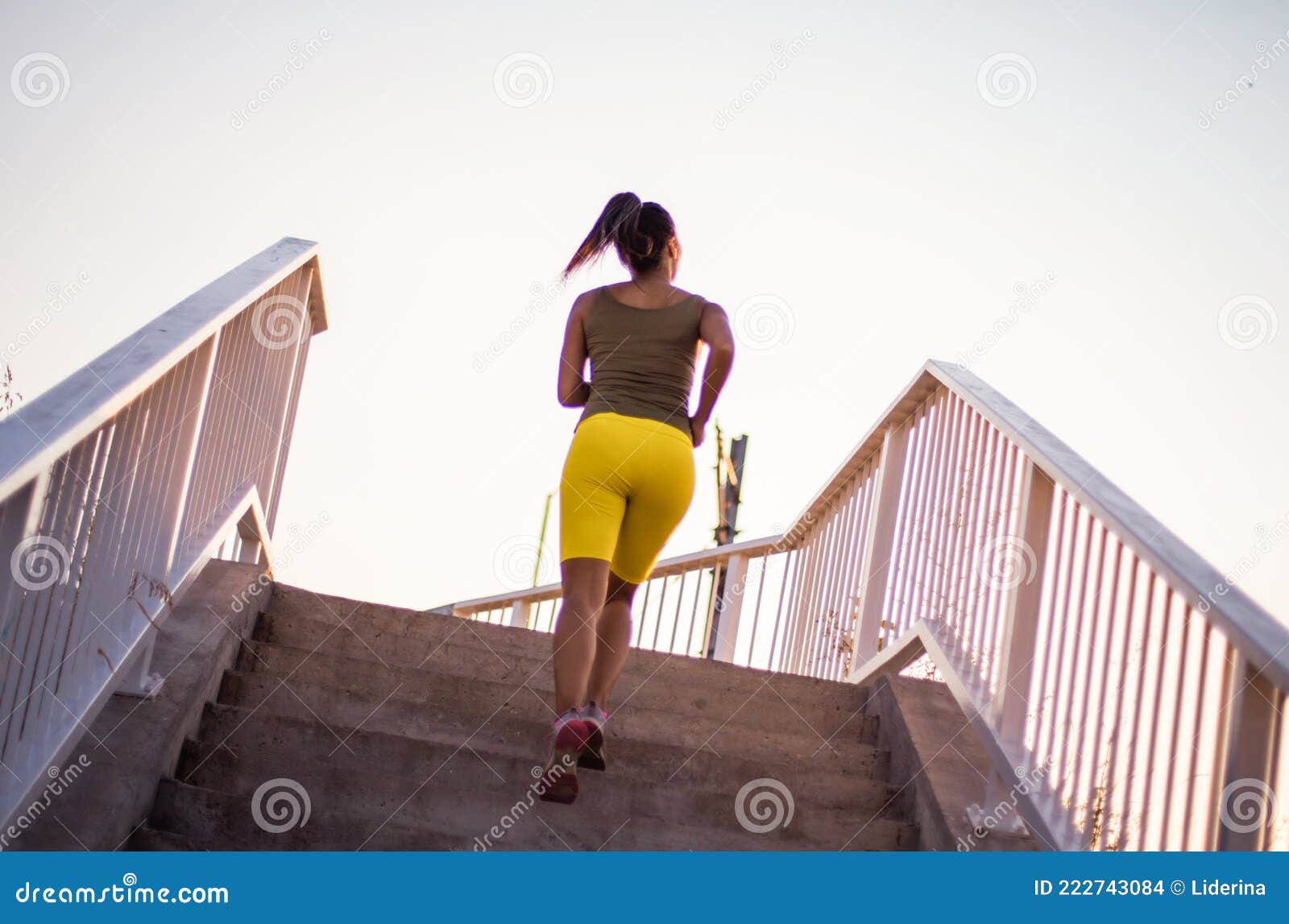 Jogging on stairs stock photo. Image of city, adult - 222743084