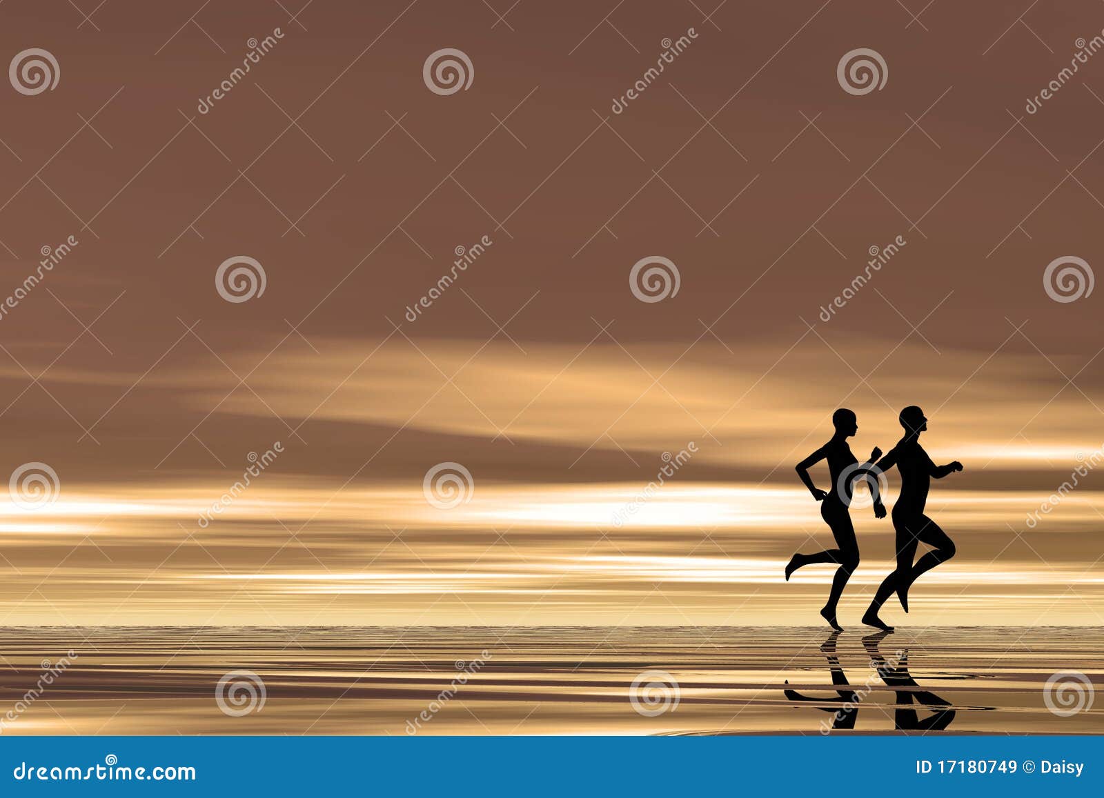 Jogging at sunrise stock illustration. Illustration of jogging - 17180749