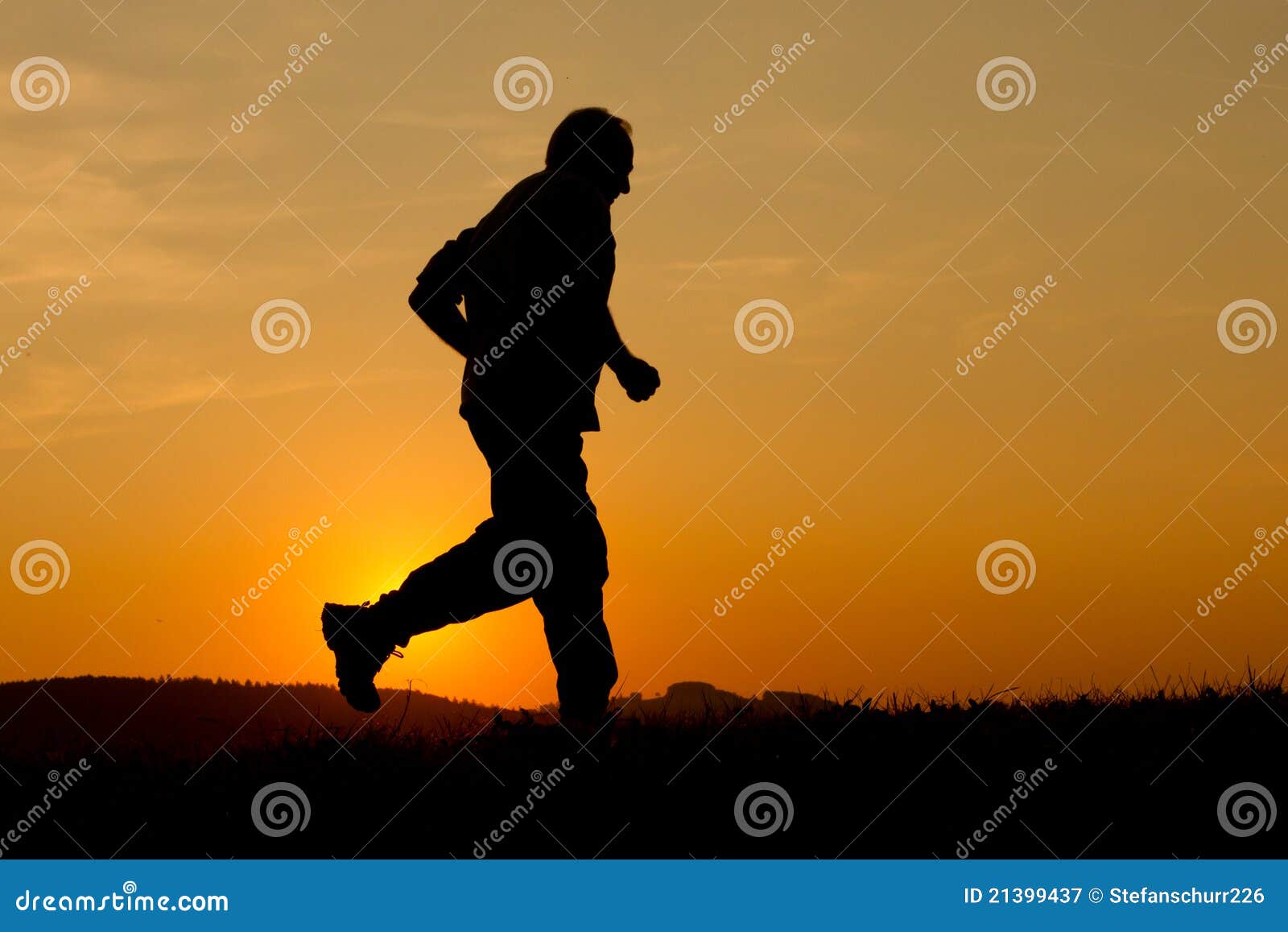 Jogging in the sunset stock image. Image of healthy, endurance - 21399437