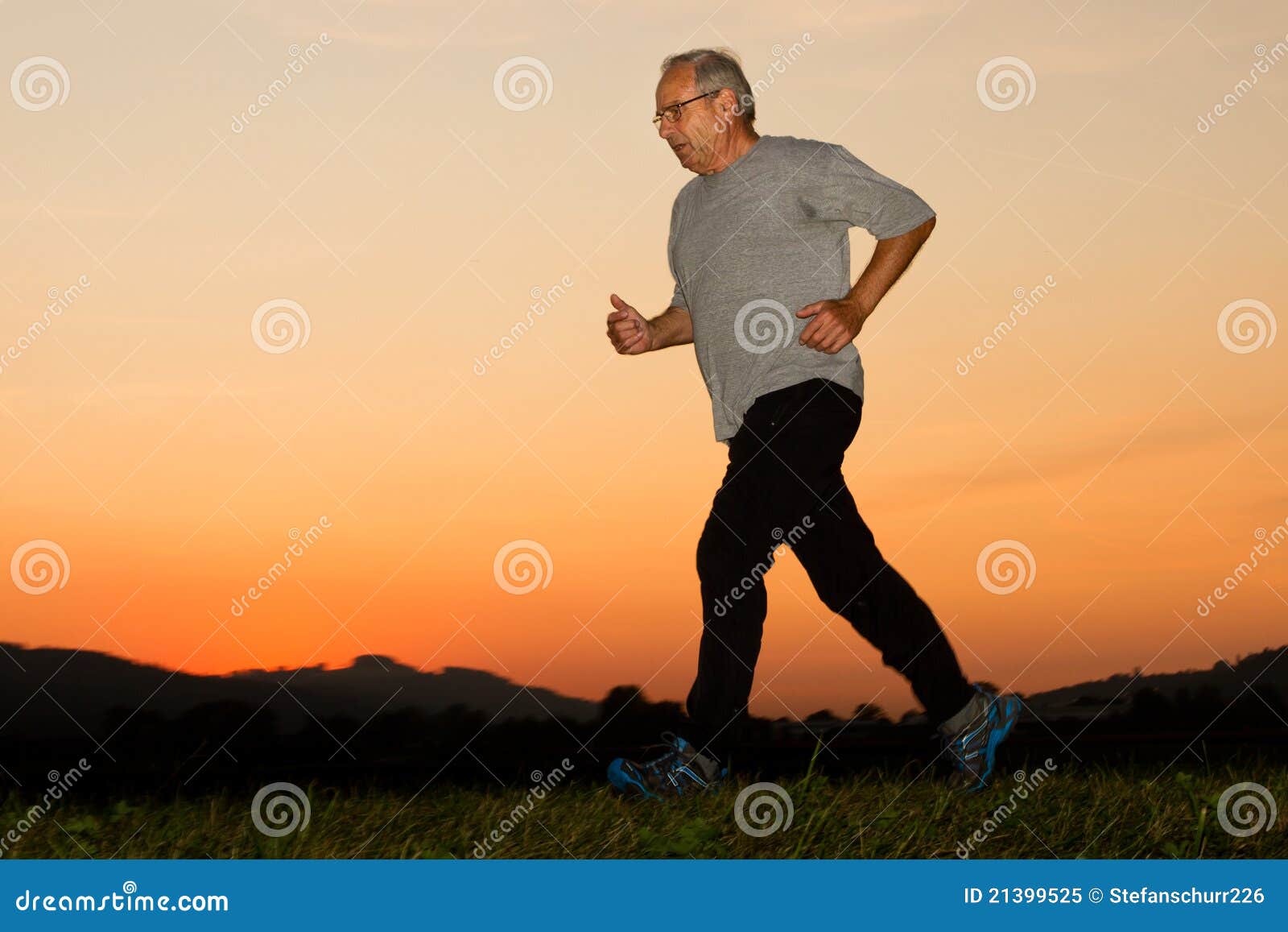 Jogging in the sunset stock image. Image of outdoors - 21399525