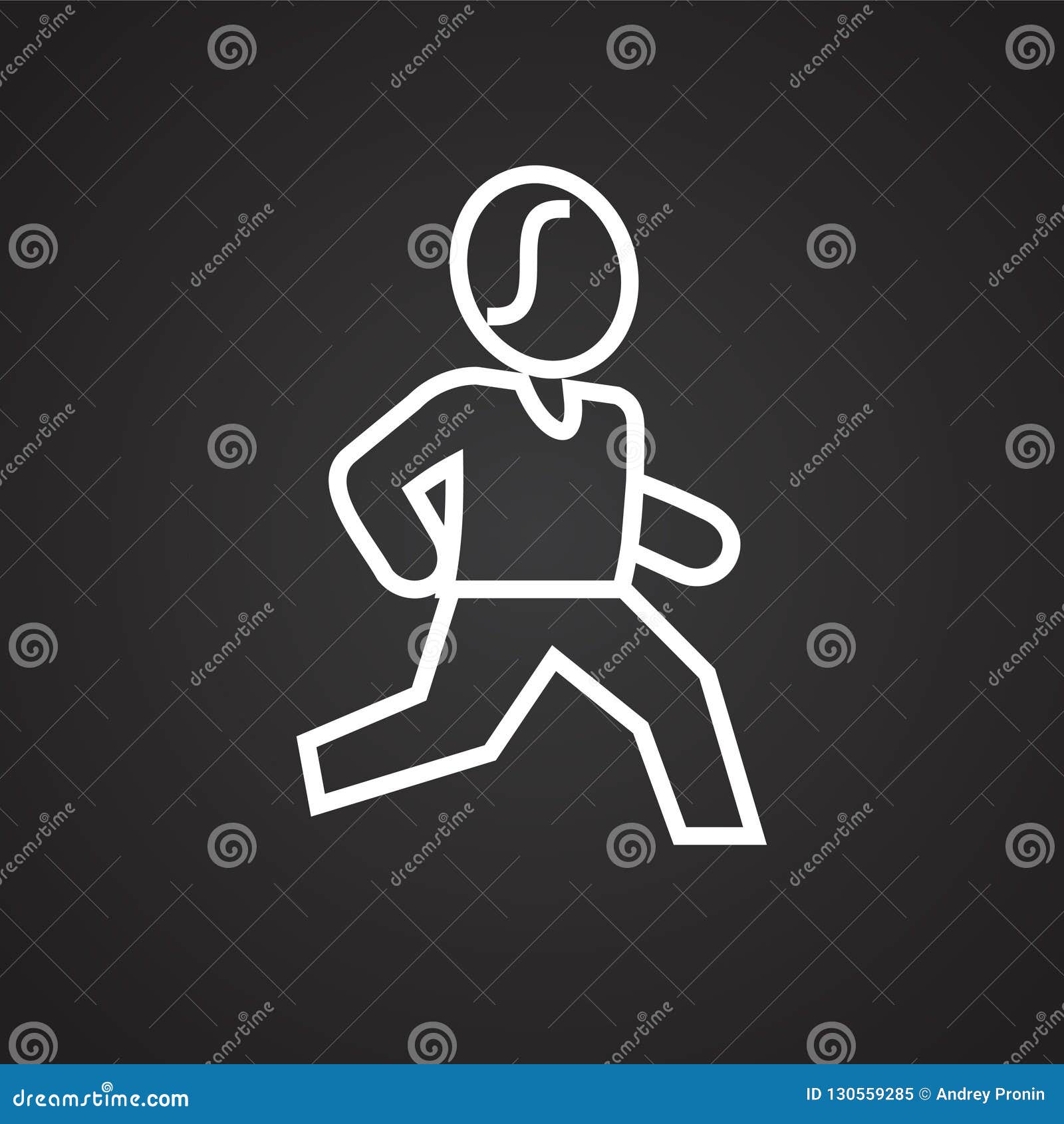 Jogging Thin Line on Black Background Stock Vector - Illustration of ...