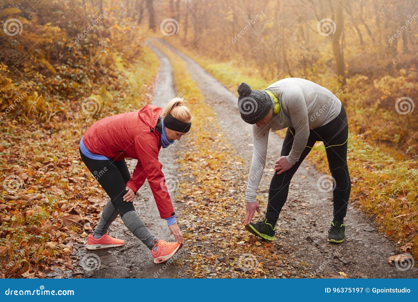 Jogging Time during the Autumn Stock Image - Image of forest, clothing ...
