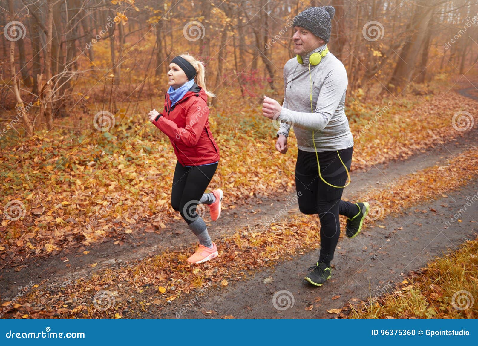 Jogging Time during the Autumn Stock Photo - Image of away, outdoors ...