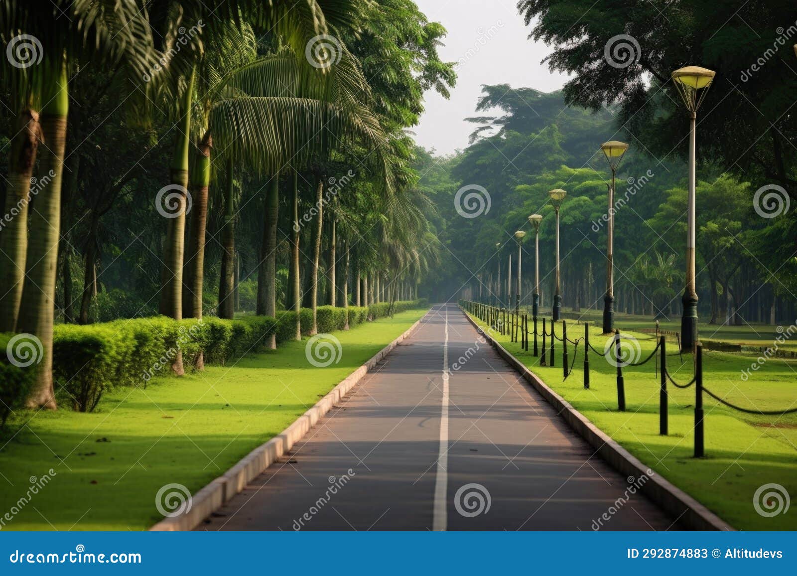 Jogging Track Amidst a Lush Green Setting Stock Image - Image of ...