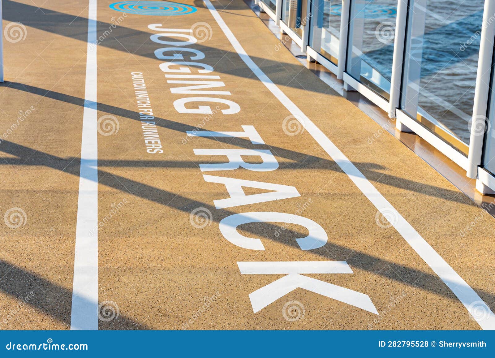 Jogging Track on Cruise Ship Stock Photo - Image of track, activity ...