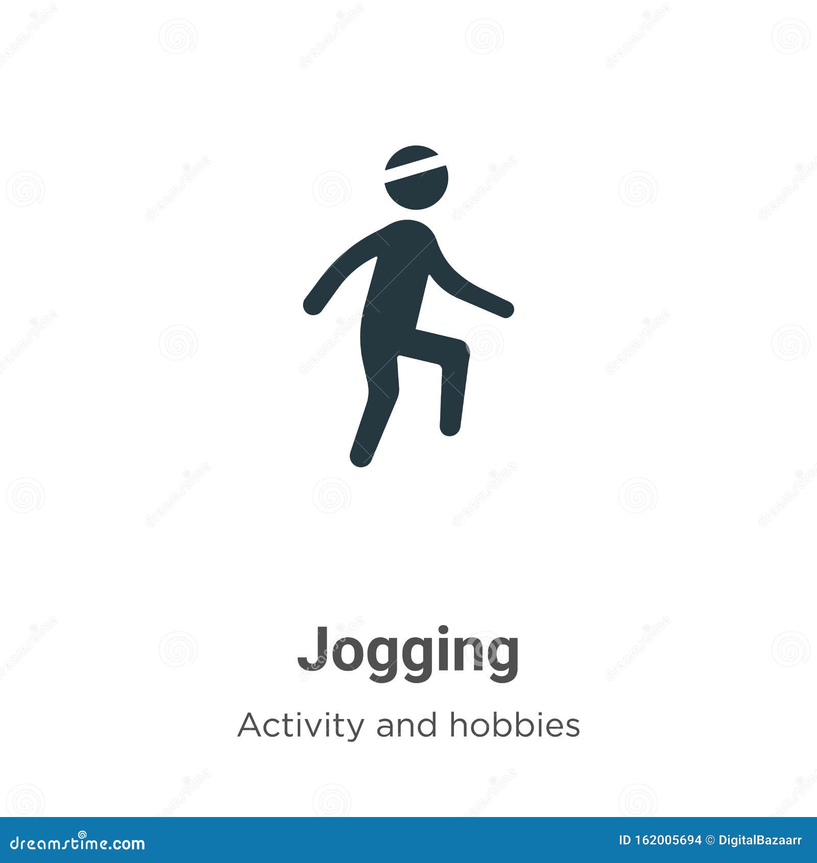 Jogging Vector Icon on White Background. Flat Vector Jogging Icon ...