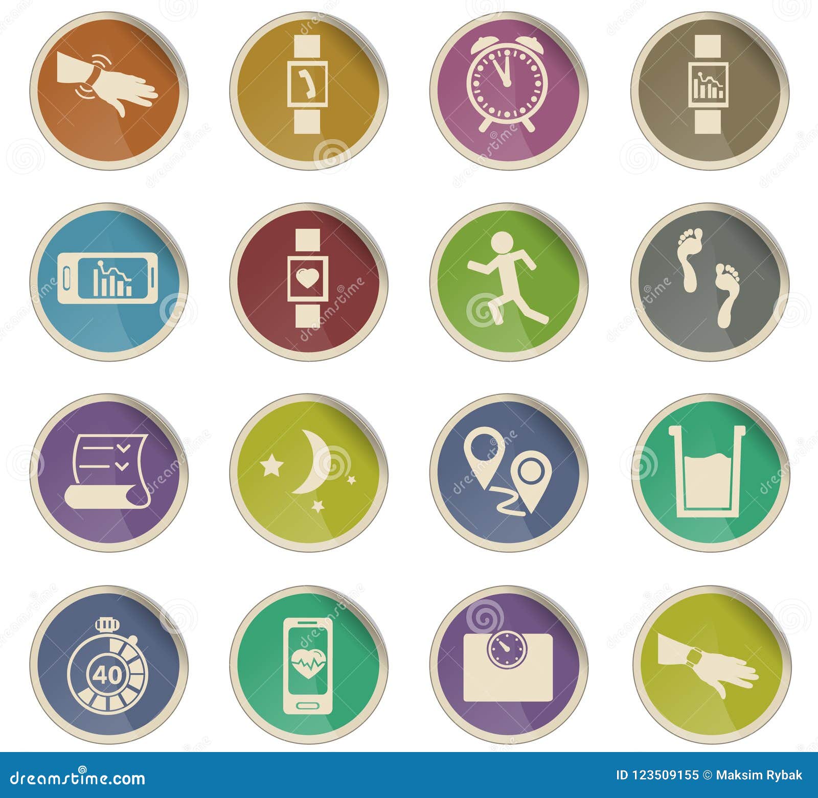 Jogging icon set stock vector. Illustration of scales - 123509155