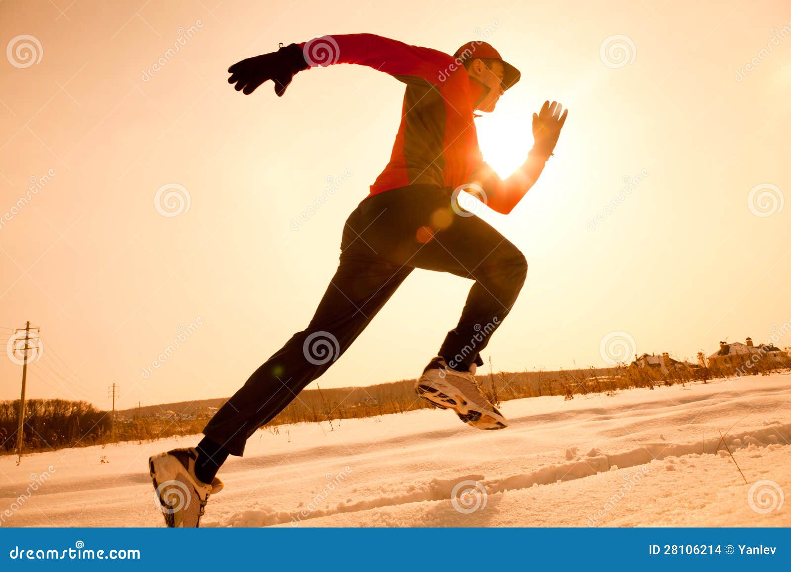 Jogging in winter stock photo. Image of endurance, male - 28106214