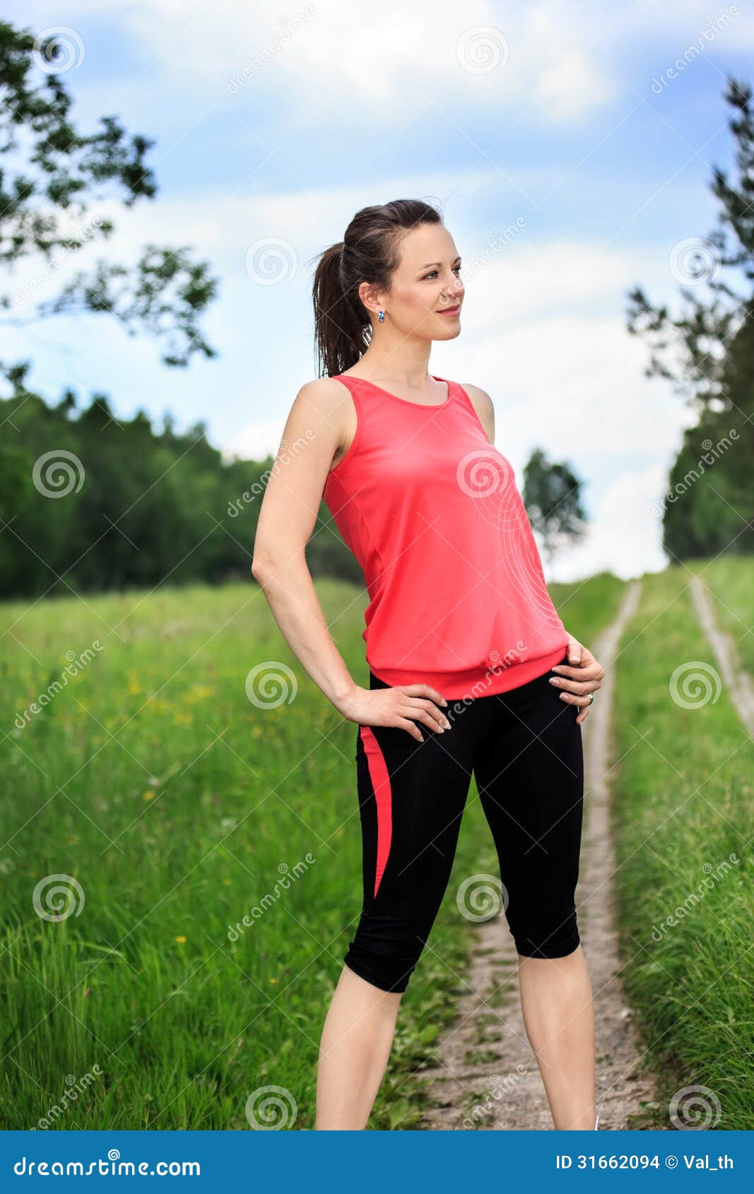 Jogging woman stock photo. Image of jogging, green, action - 31662094